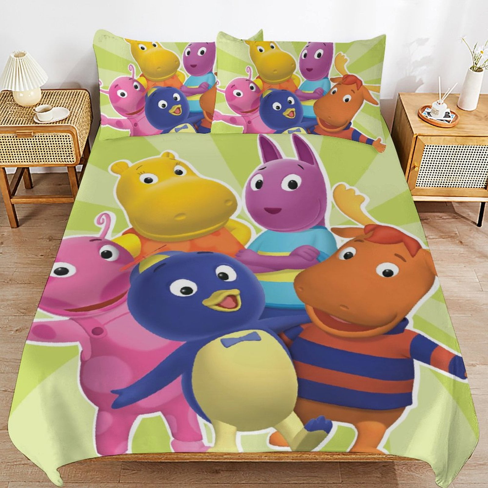The Backyardigans Cartoon 3 Piece Bedding Set, Cute Anime Printed Duvet ...