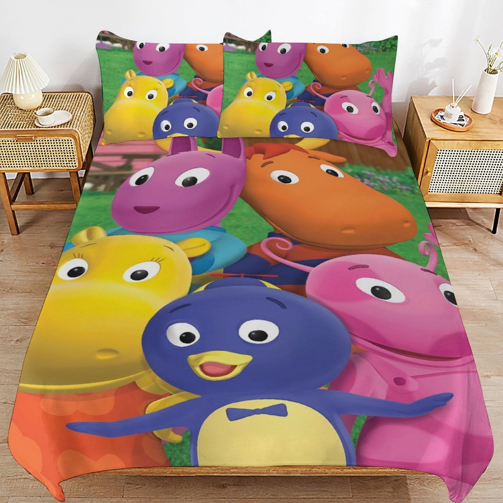 The Backyardigans Cartoon 3 Piece Bedding Set, Cute Anime Printed Duvet ...