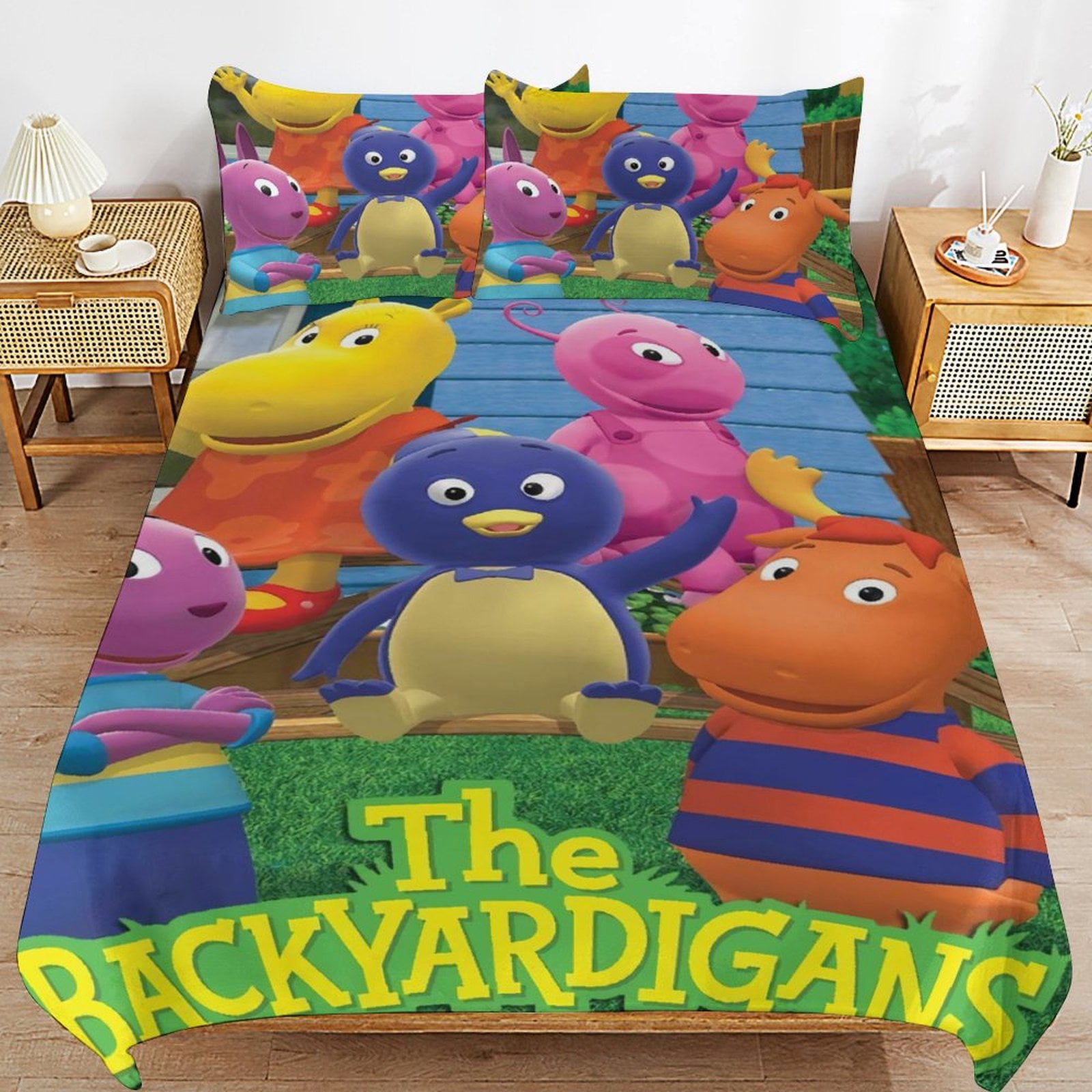 The Backyardigans Cartoon 3 Piece Bedding Set, Cute Anime Printed Duvet ...