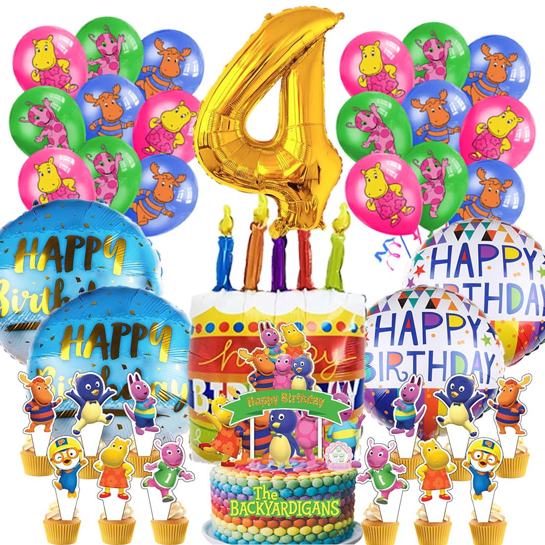 The Backyardigans Party Supplies 4th Decor Kit Balloons Birthday Cake ...