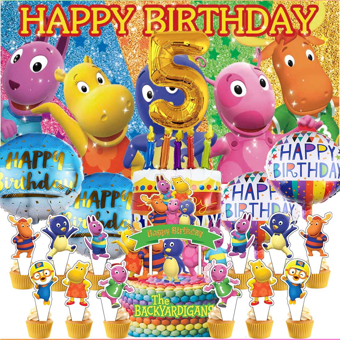 The Backyardigans Party Supplies Decor 5th Kit Balloons Birthday Cake Topper Banner Backdrop ...