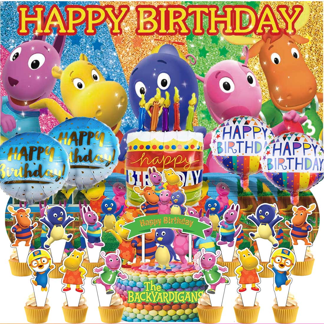 The Backyardigans Supplies Plates Decoration Backdrop Banner Birthday ...