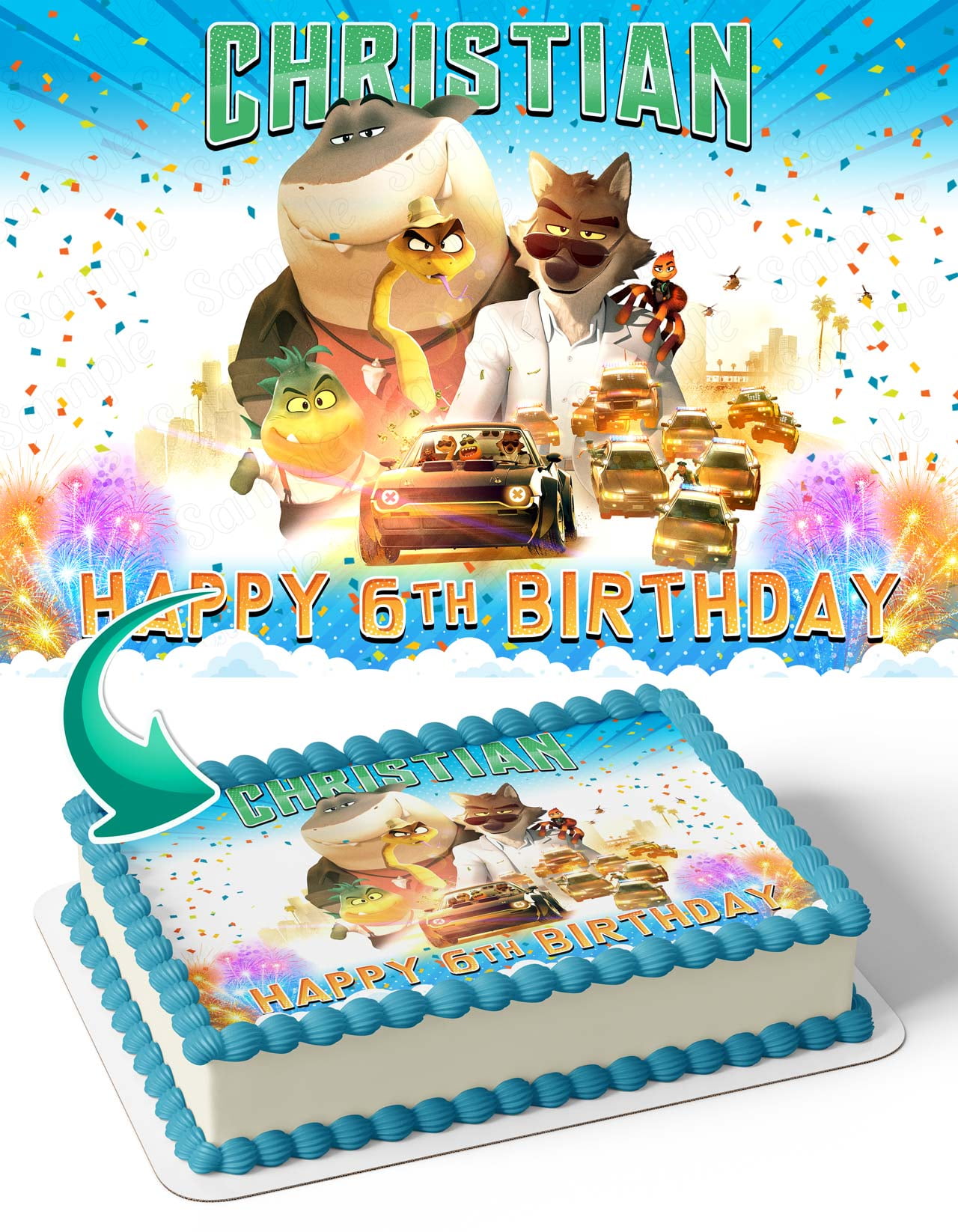 The Bad Guys Edible Image Cake Topper Personalized Birthday Sheet Decal ...