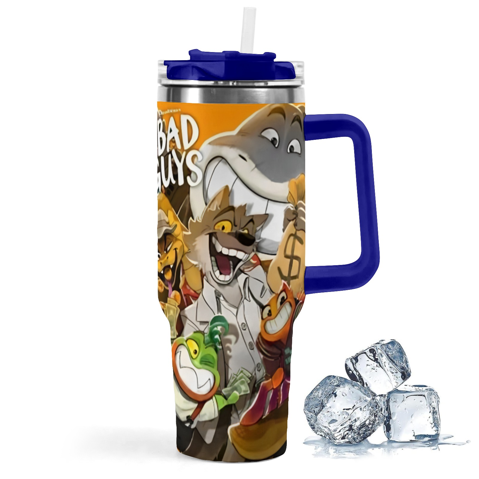 The Bad Guys Haunted Heist Large capacity car cup has an iconic print ...