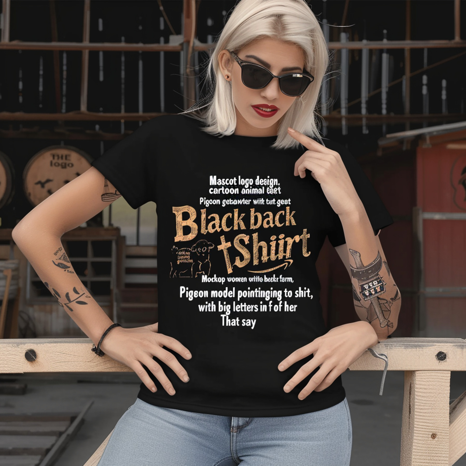The Bad Kids' Gothic Farm Getaway at Goat Farm Mascot Logo Black T ...