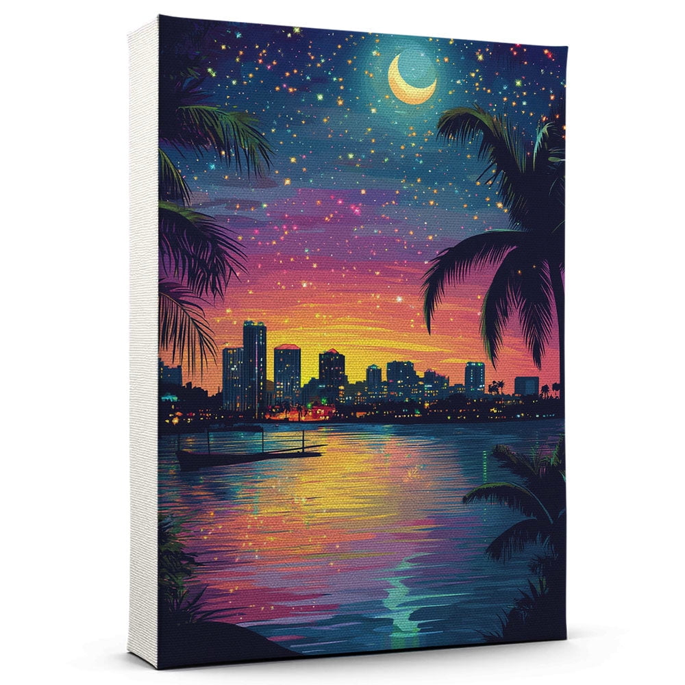The Bahamas Travel Canvas Prints, Caribbean Starry Night Travel decor ...