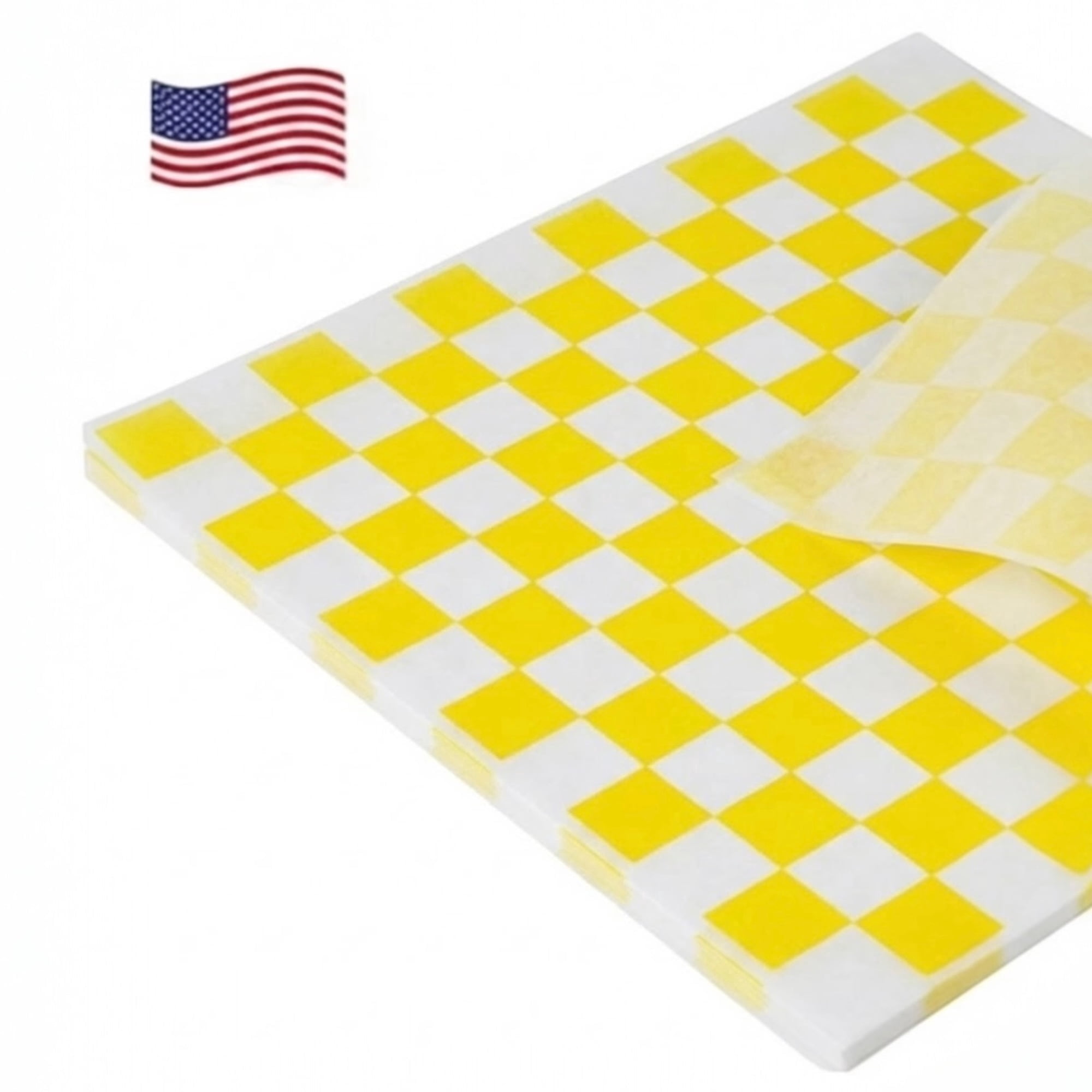 The Baker Celebrations 12" x 12" Deli Paper Sheets, Yellow Checkered ...