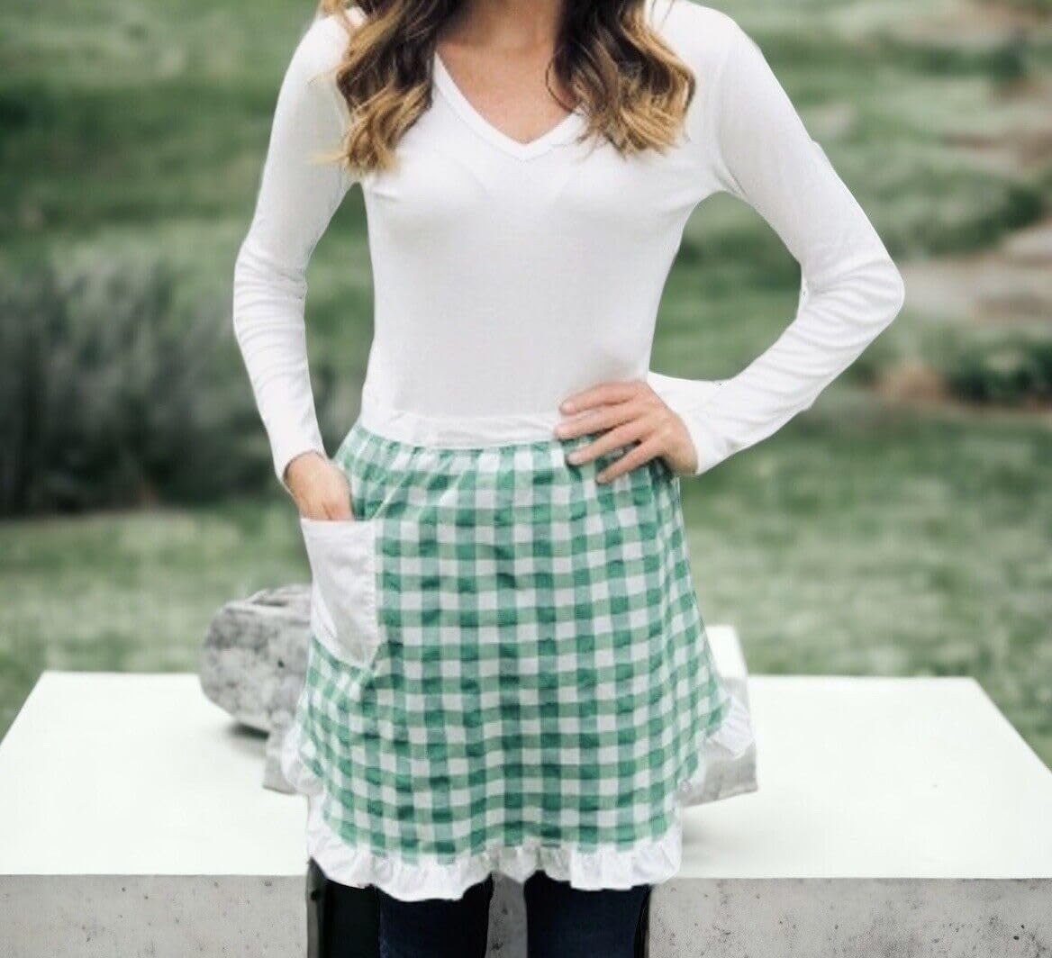 The Baker Celebrations Handmade Green Checkered 1-Pocket Half Waist ...
