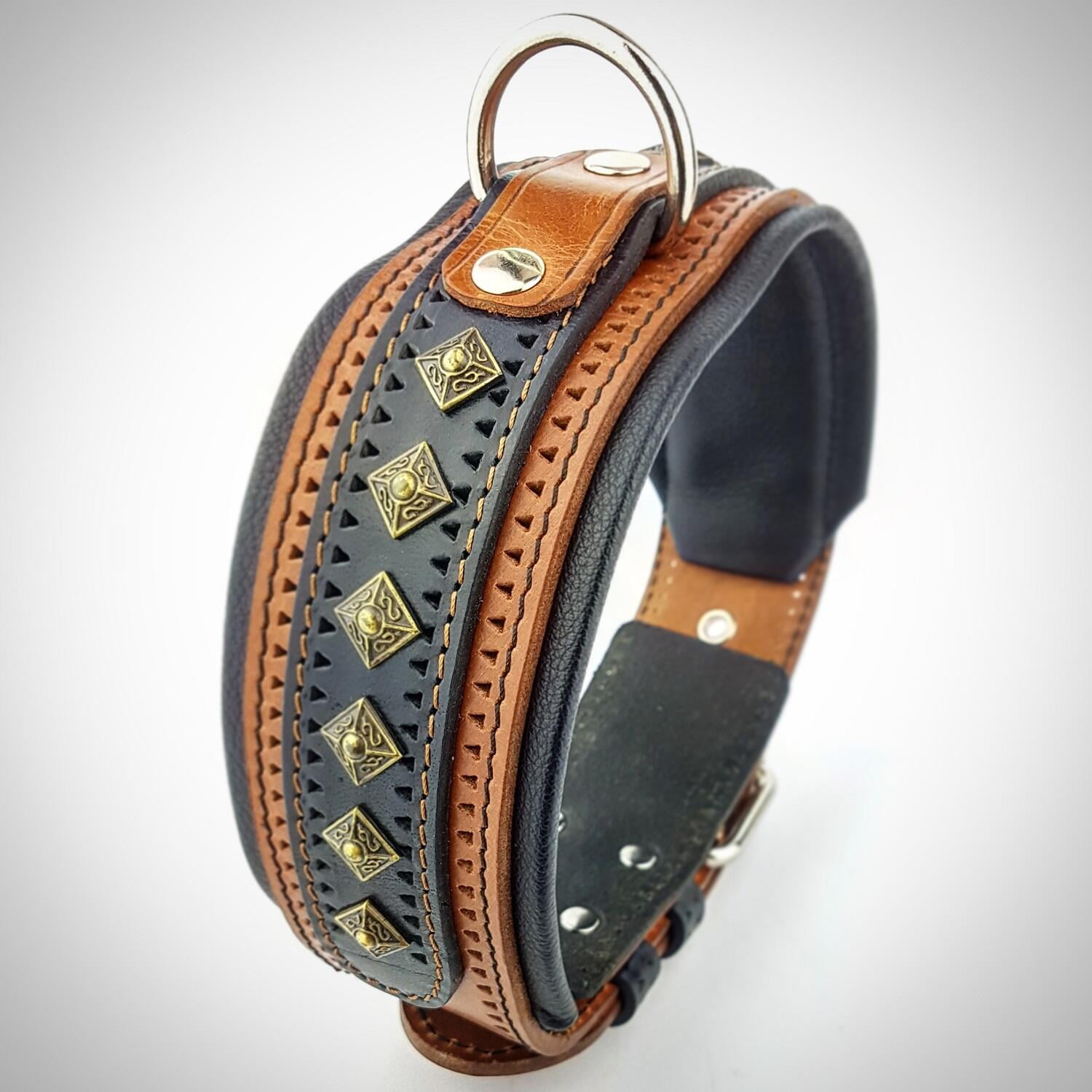 The "Balteus" Brown Leather Dog Collar for Large Dog Breeds - Walmart.com