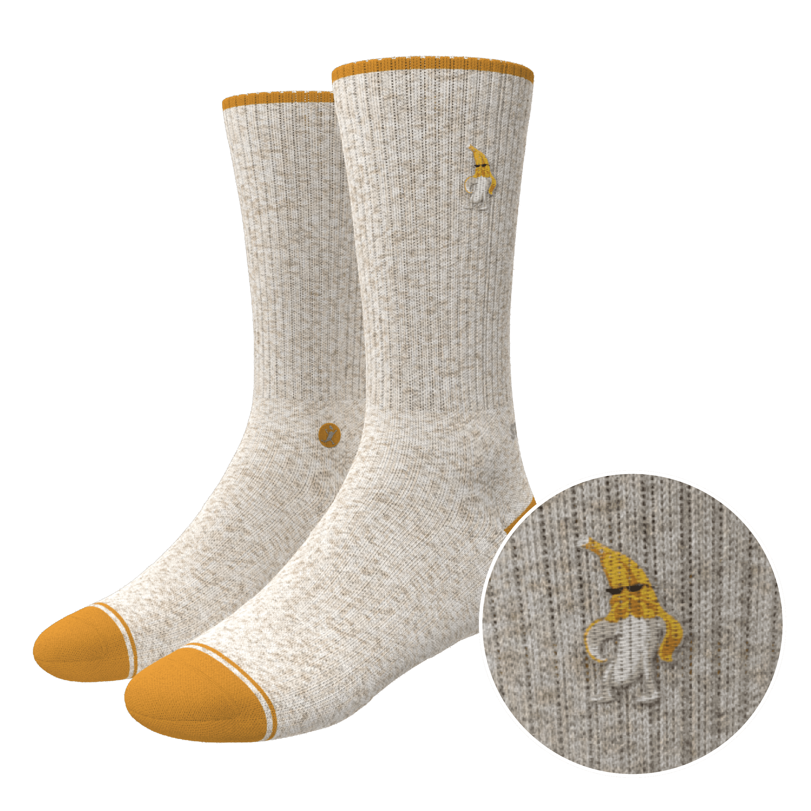 The Banana Jam - Shinesty Tan and Mustard Heel Hammock Crew Socks Large ...