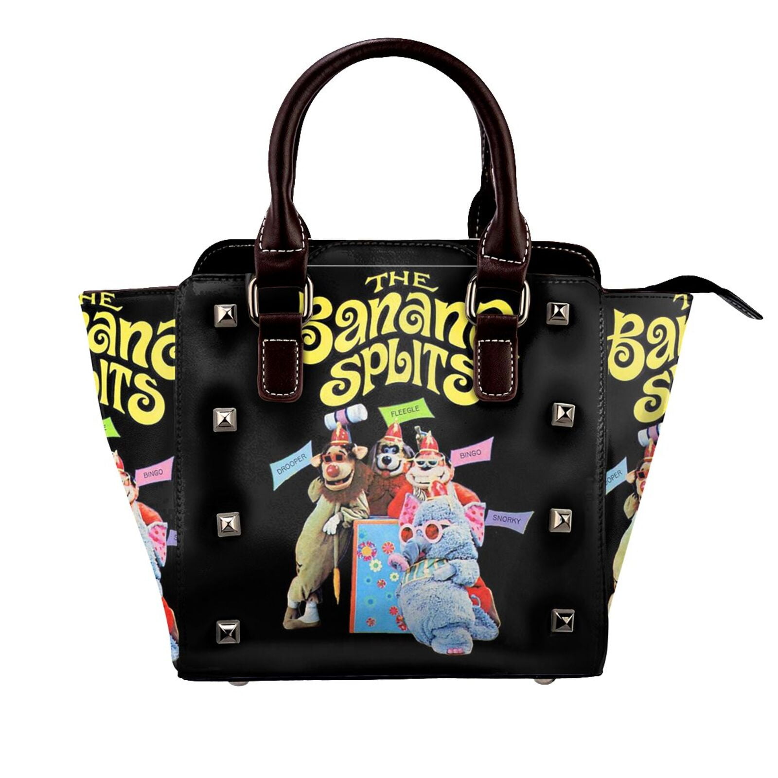 The Banana Splits Retro Cast Handbag Leather Rivet Shoulder Bag Luxury ...