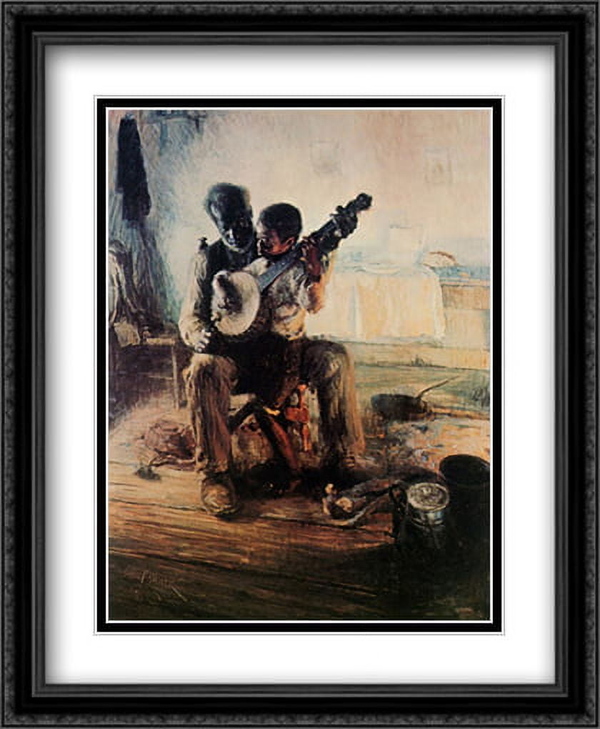 The Banjo Lesson 2x Matted 26x32 Large Black Ornate Framed Art Print by ...
