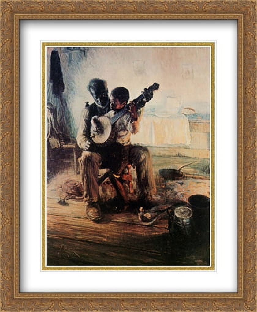 The Banjo Lesson 2x Matted 26x32 Large Gold Ornate Framed Art Print by ...