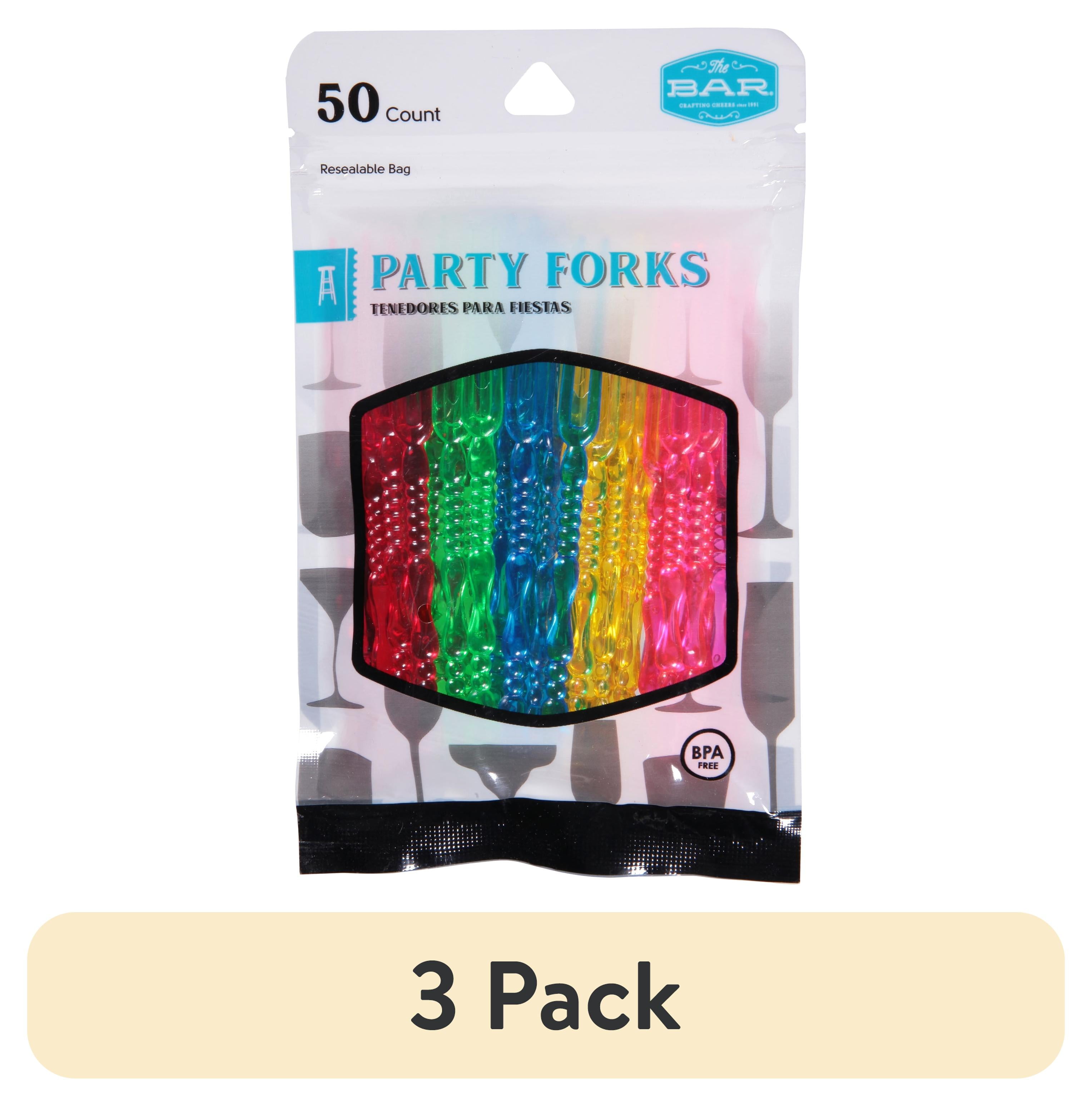 (3 pack) The Bar Set of 50 Cocktail/Appetizer Forks in Assorted Colors ...