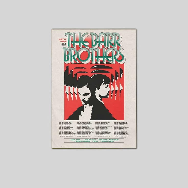 The Barr Brothers Concert Poster 2026 Let It Hiss Tour World Dates ...