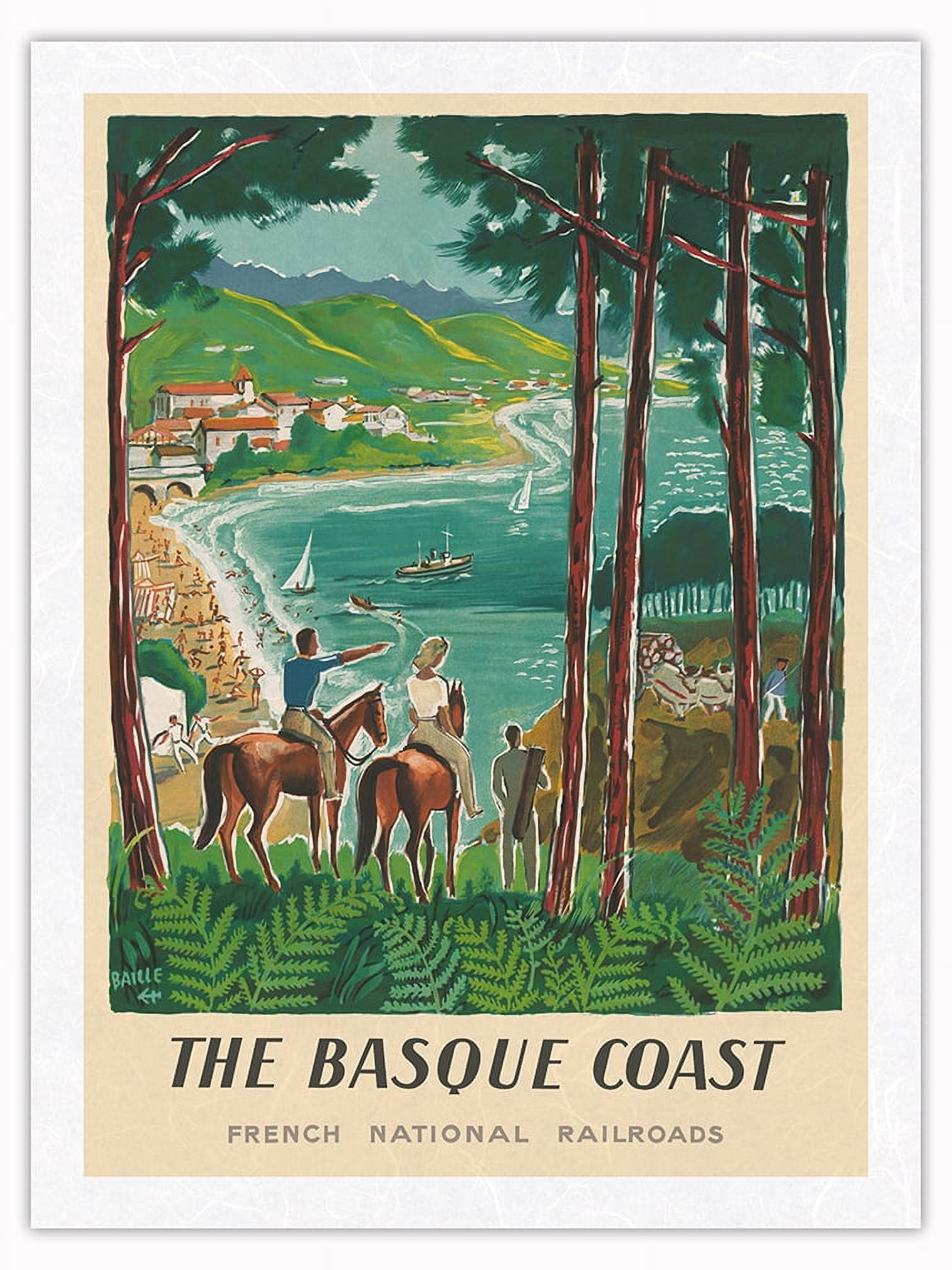 The Basque Coast - SNCF (French National Railway Company) - Vintage ...