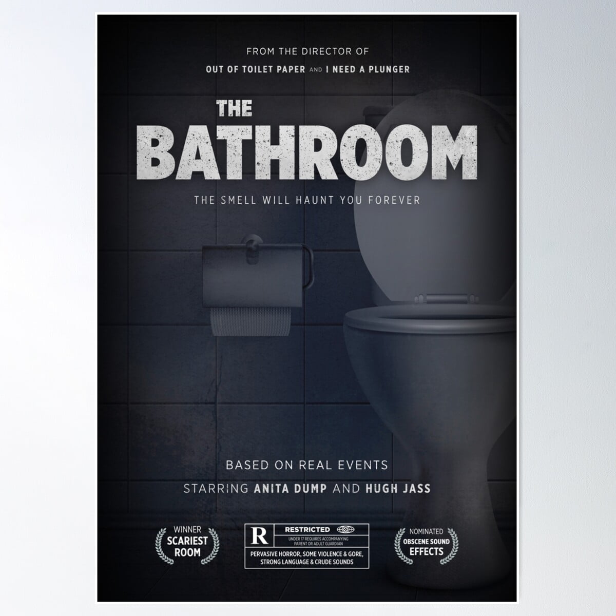 The Bathroom Horror Parody Movie Poster Funny Sign Poster Wall Art ...