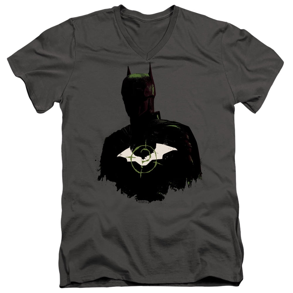 The Batman (2022) Silhouette With Riddler Logo Unisex Adult V-Neck T ...