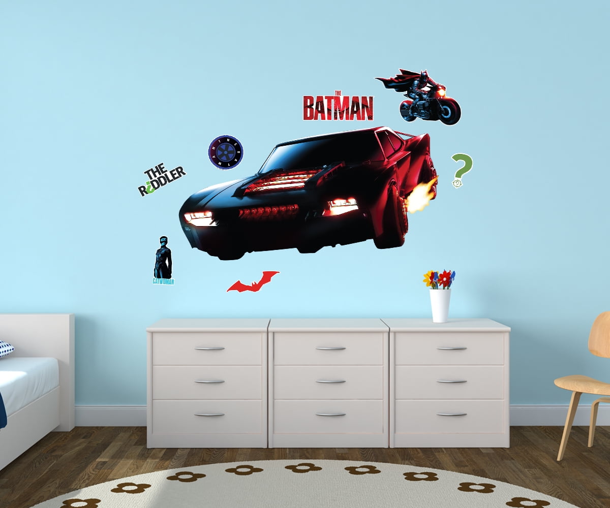 The Batman (2022) The Batmobile Wall Sticker Movable Vinyl DIY Wall Art ...