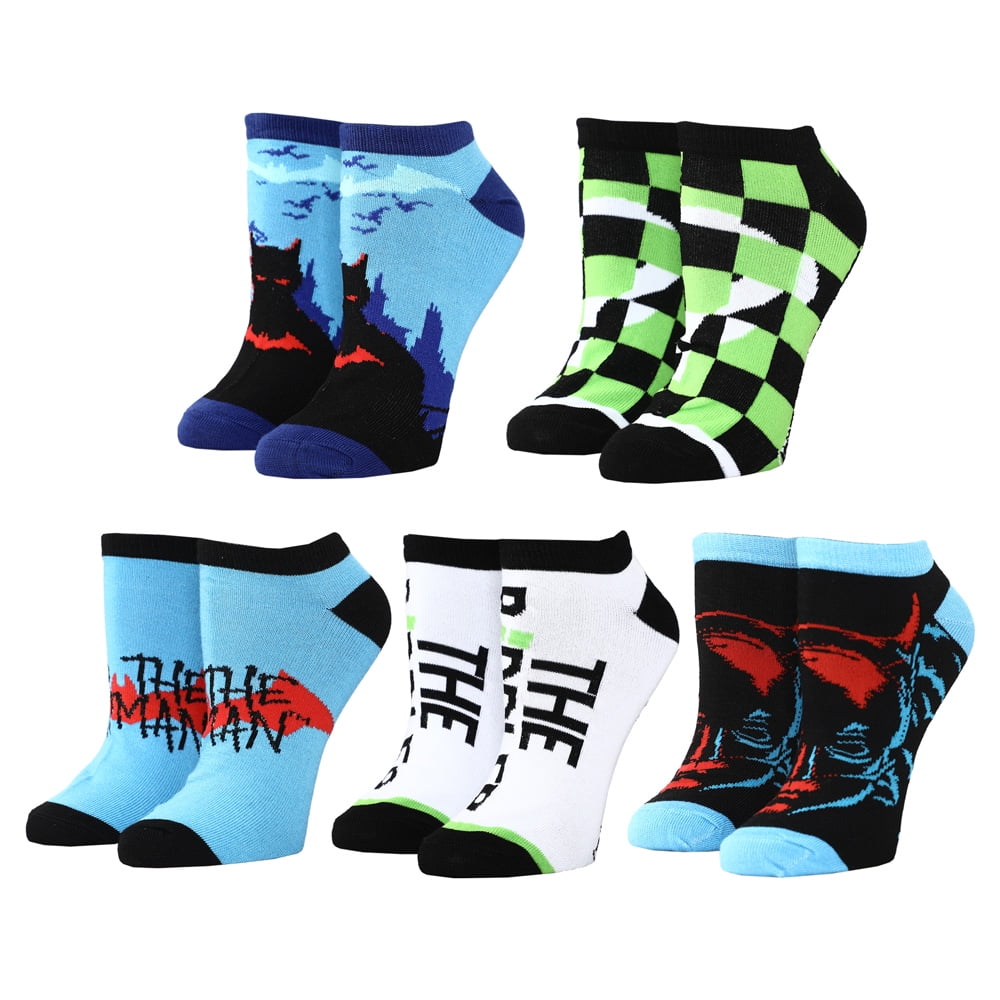 Batman DC Comics Superhero Adult Ankle Socks 5-Pack Set for Men ...