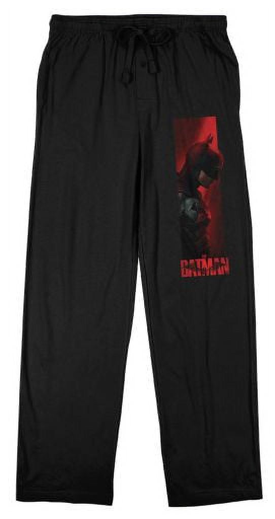 The Batman Movie Head Down Batman Men's Black Graphic Sleep Pants-Large ...