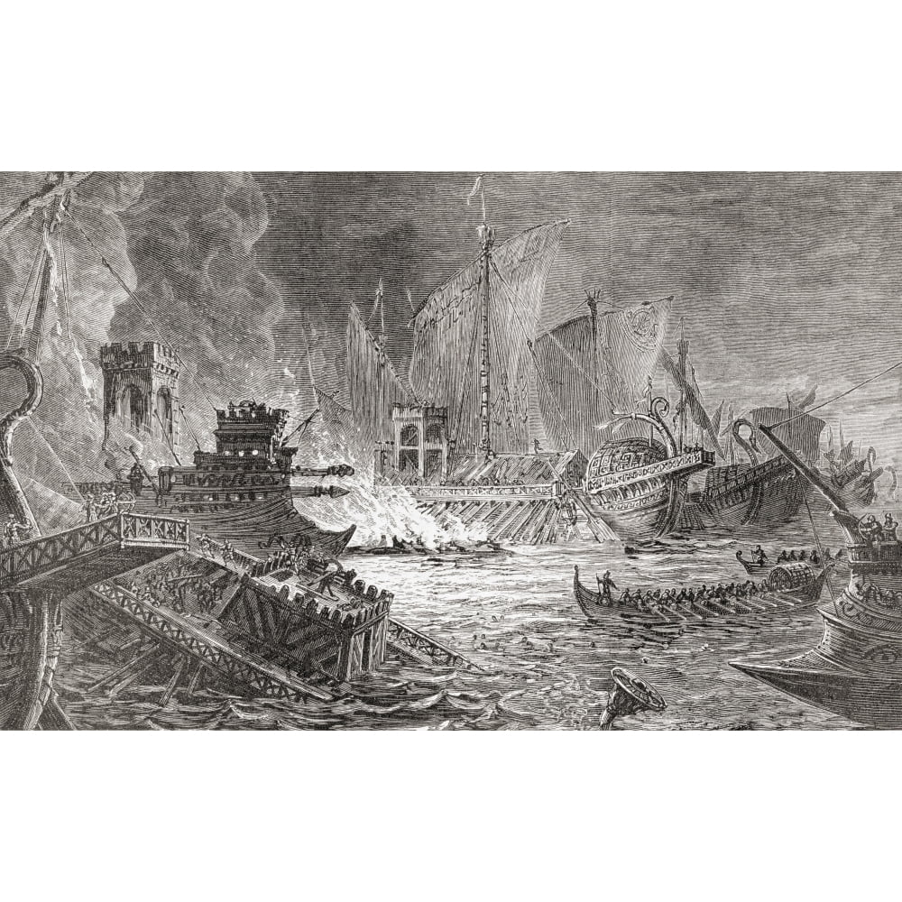 The Battle Of Actium At Which Octavian Defeated Antony And Cleopatra In ...
