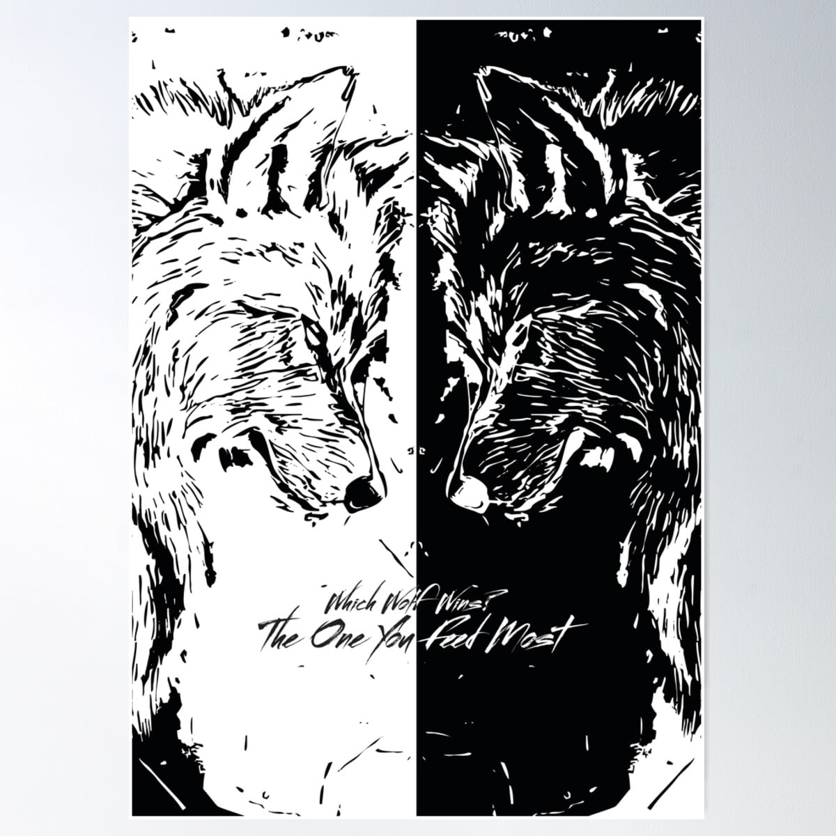 The Battle Within 2 Wolf Cherokee Legend Two Wolves Quote Poster Wall ...