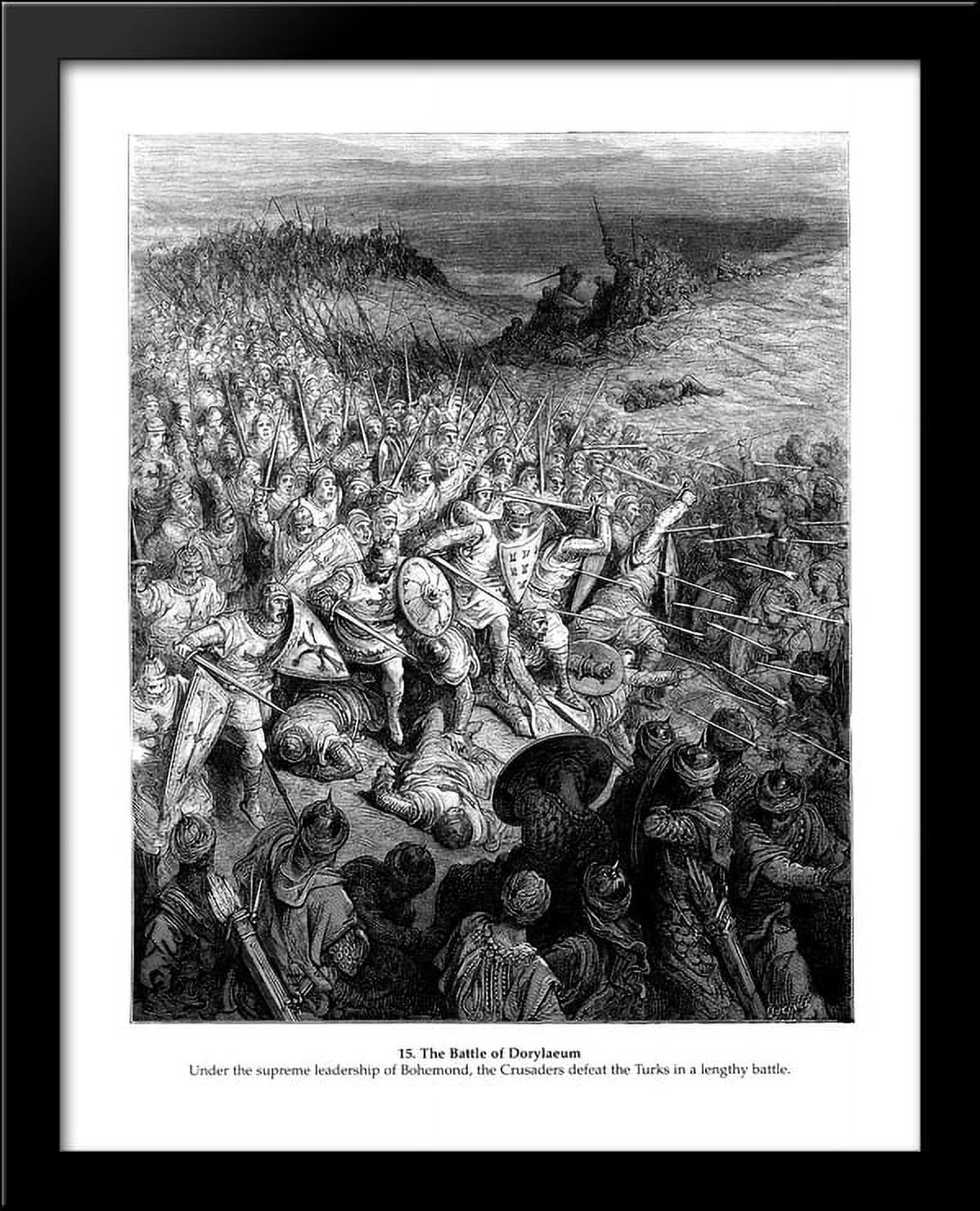 The Battle of Dorylaeum 28x36 Large Black Wood Framed Print Art by ...