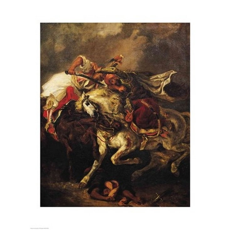 The Battle of Giaour and Hassan after Byron's poem 'Le Giaour' 1835 ...