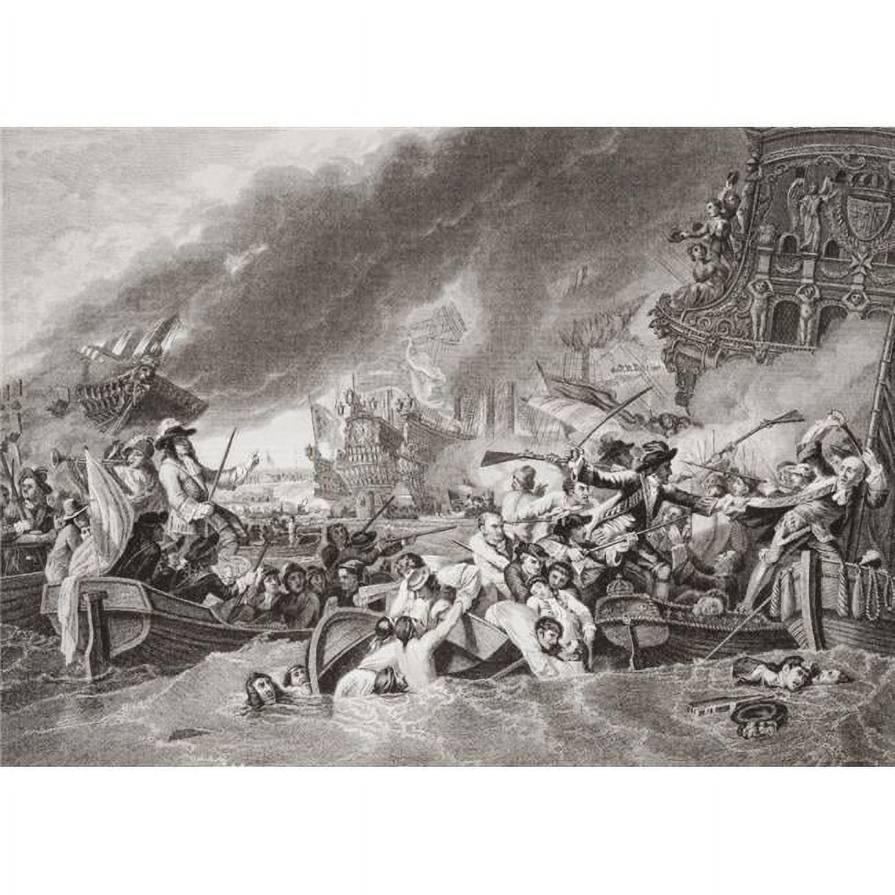 The Battle of La Hogue. Destruction of The French Fleet May 22 1692 ...