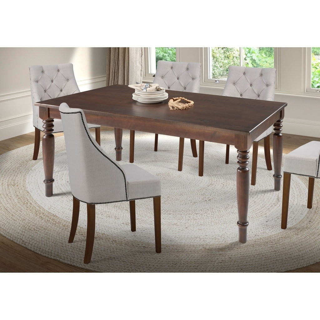 The Beach House Design SandRidge Dining Table Mahogany - Walmart.com