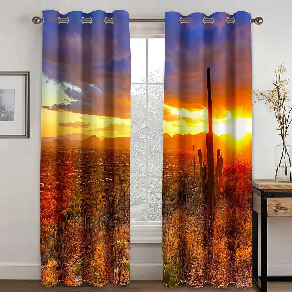 The Beach in The Moonlight Scenery Mediterrane High Shading Curtain ...