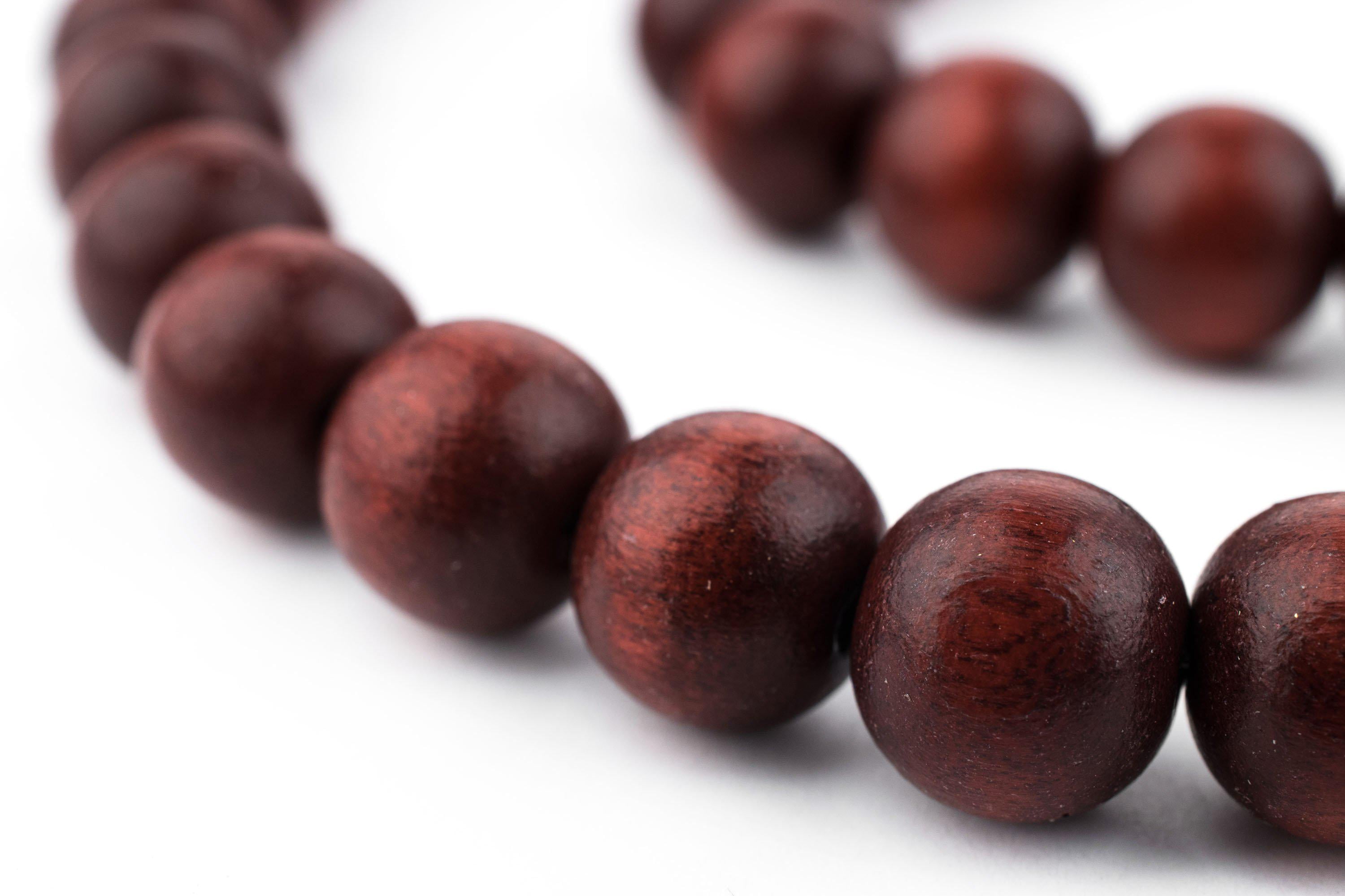 The Bead Chest Natural 10mm Wooden Beads in Red - Cherry for Jewelry ...