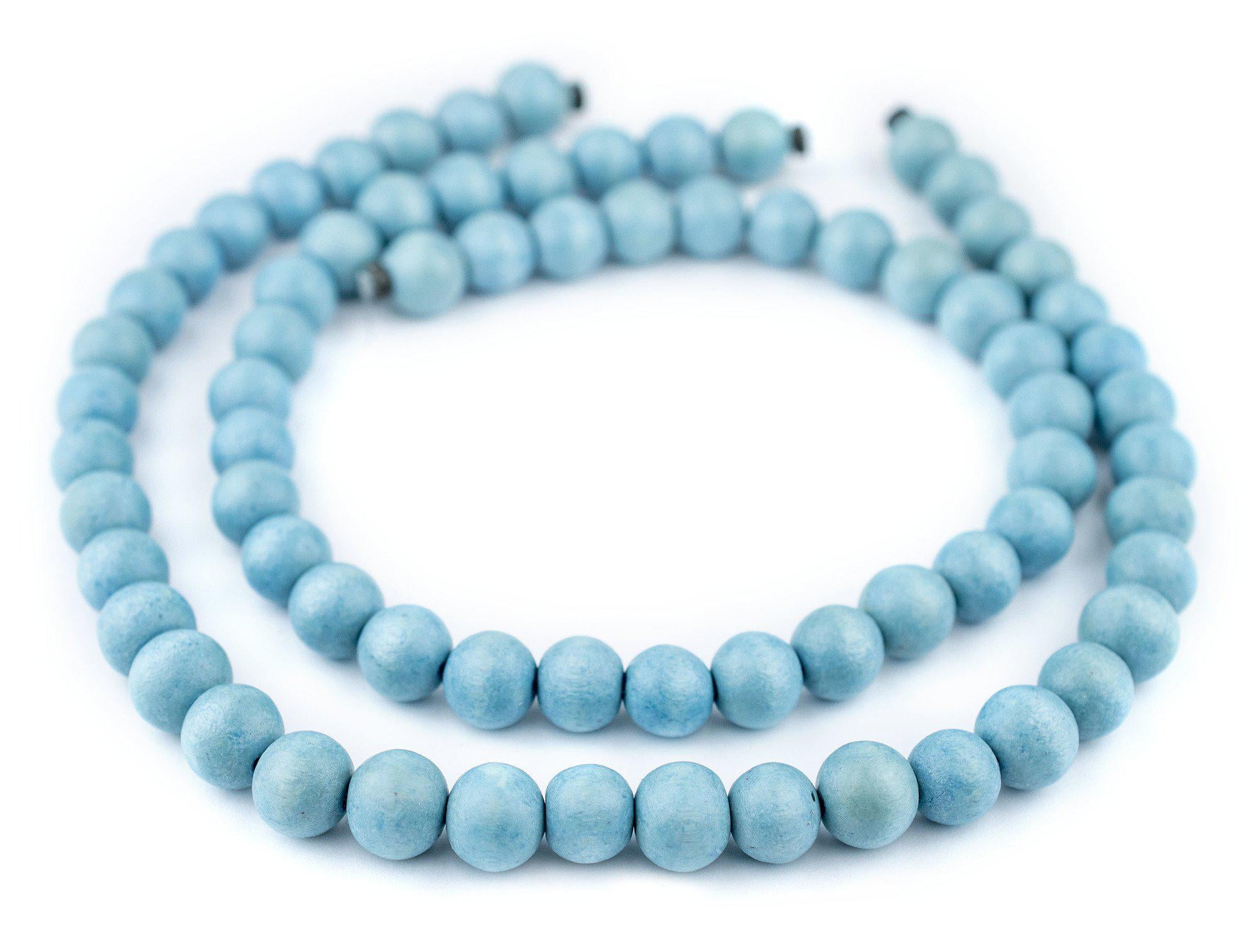 The Bead Chest Natural 12mm Wooden Beads in Blue - Light for Jewelry ...