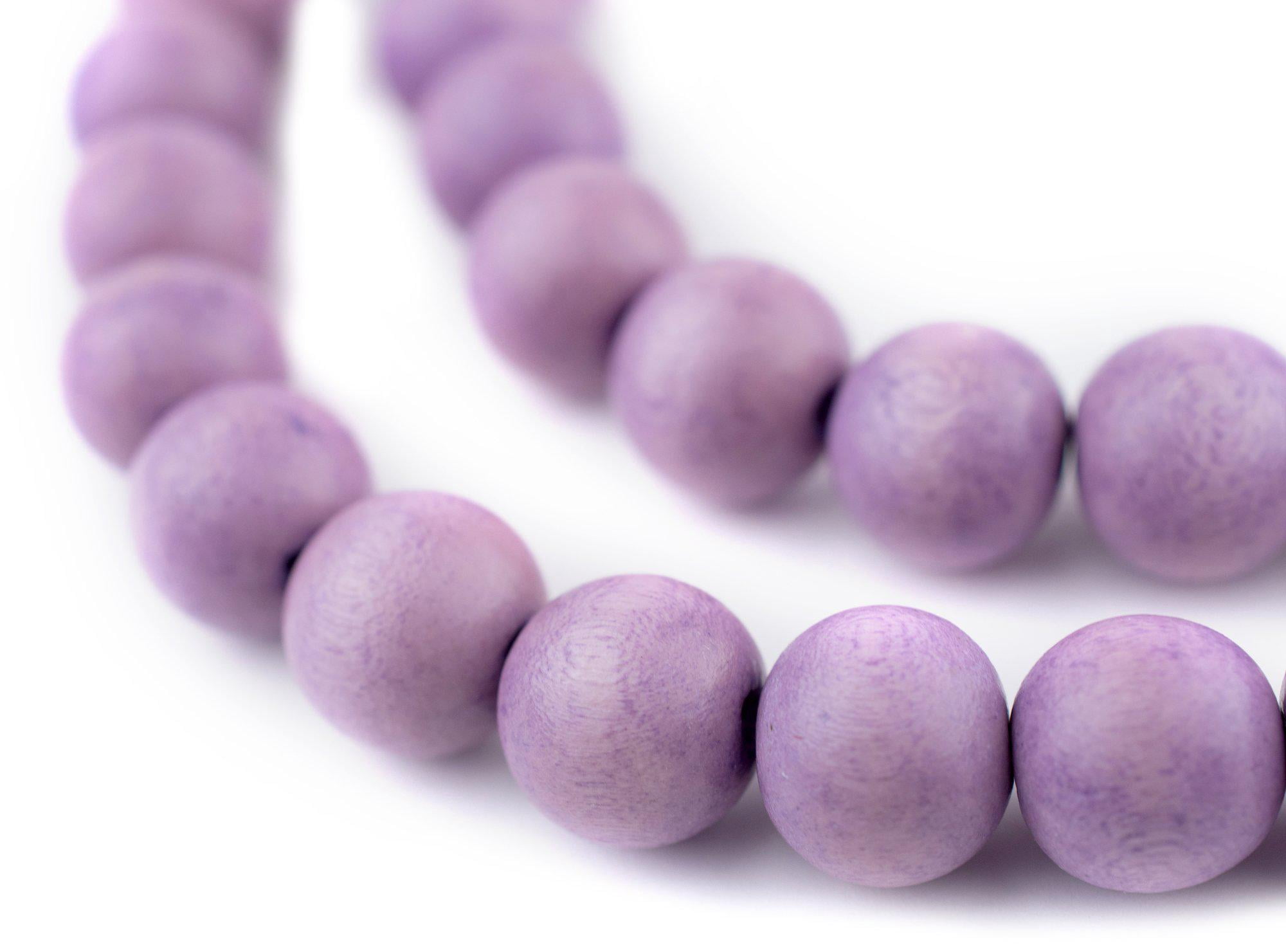 The Bead Chest Natural 12mm Wooden Beads in Purple for Jewelry Making ...