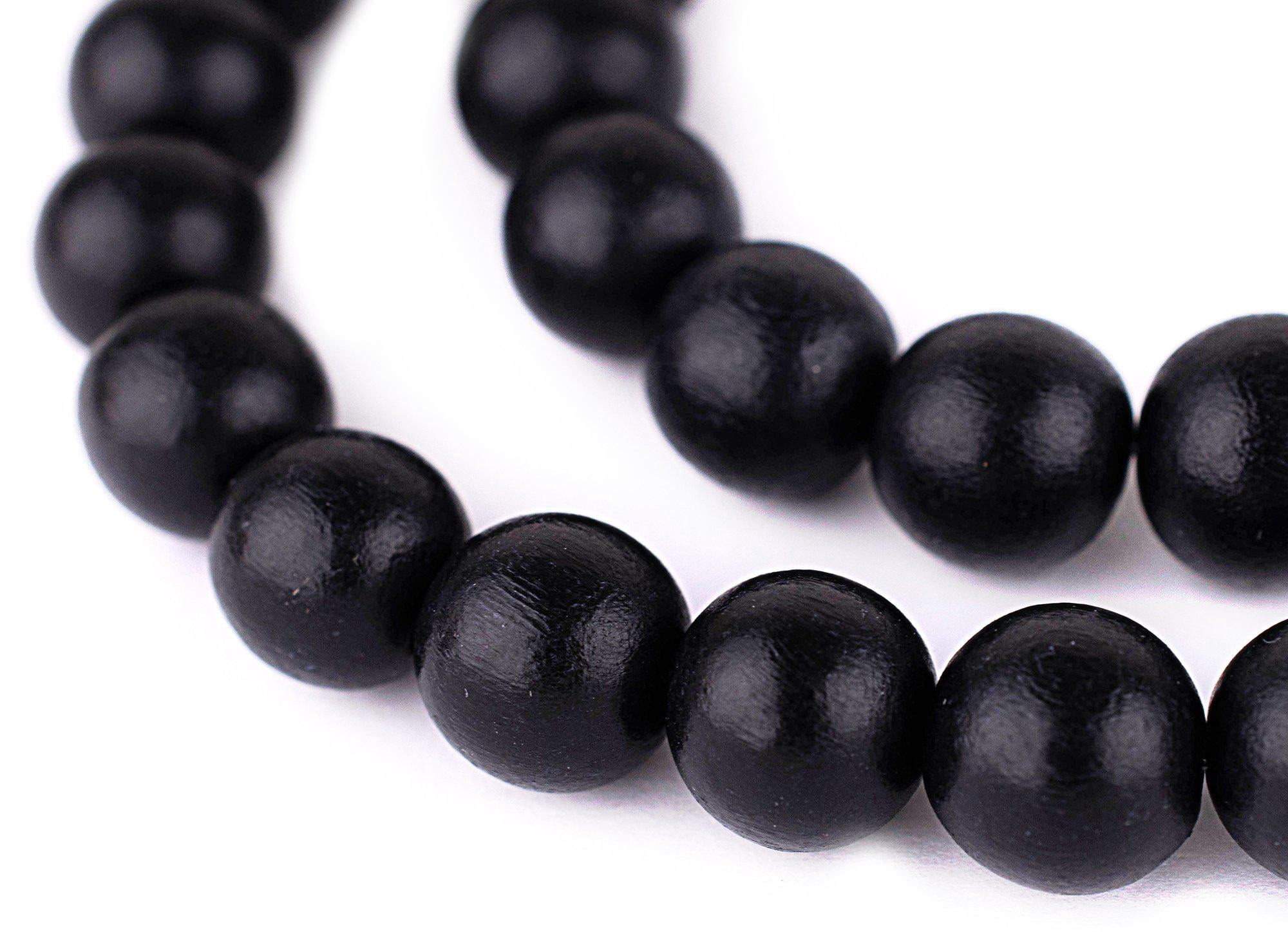 The Bead Chest Natural 14mm Wooden Beads in Black for Jewelry Making ...