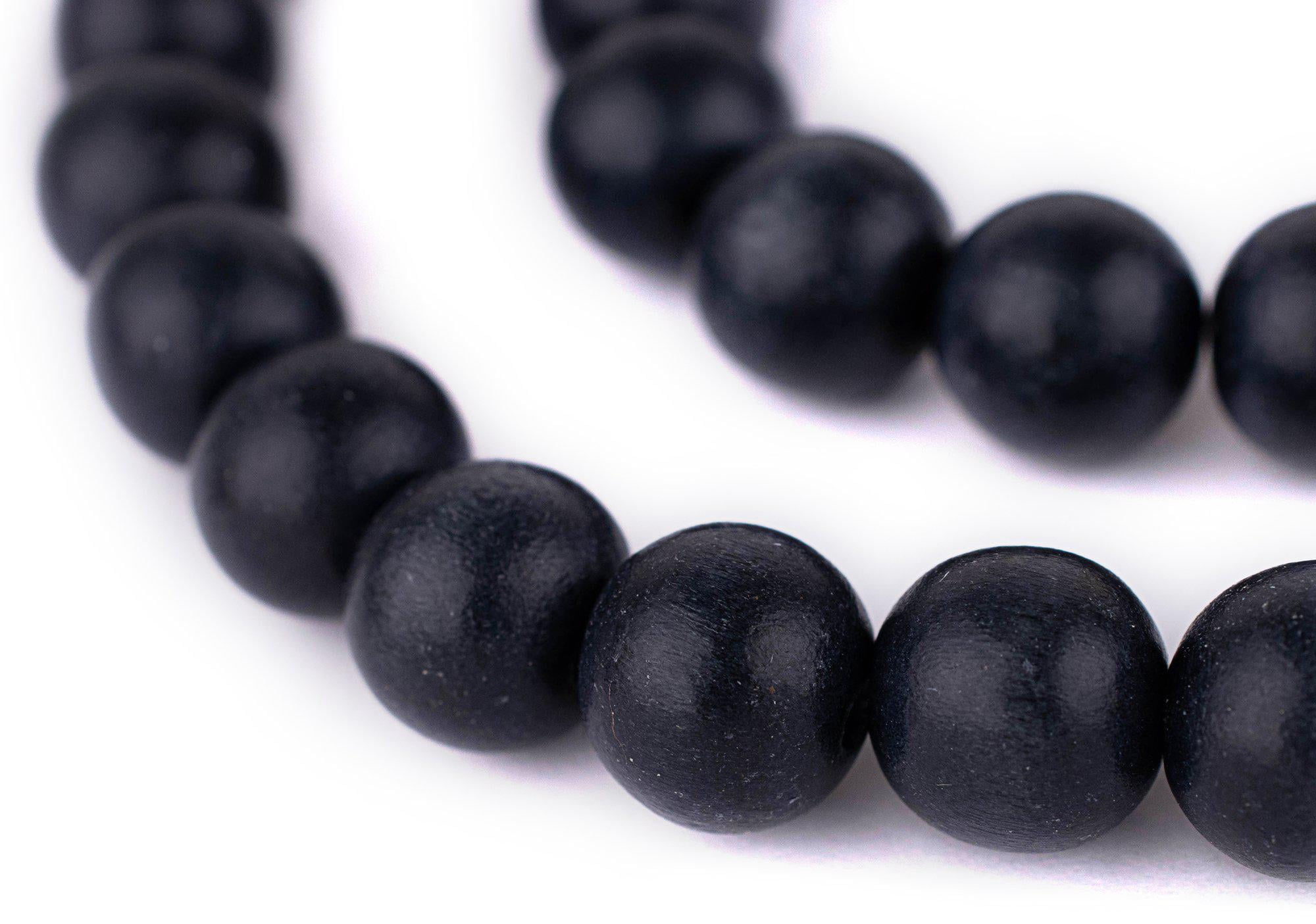 The Bead Chest Natural 14mm Wooden Beads in Charcoal for Jewelry Making ...
