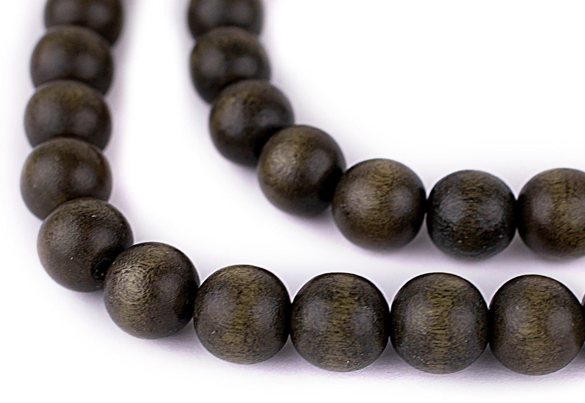 The Bead Chest Natural 14mm Wooden Beads in Green - Olive for Jewelry ...