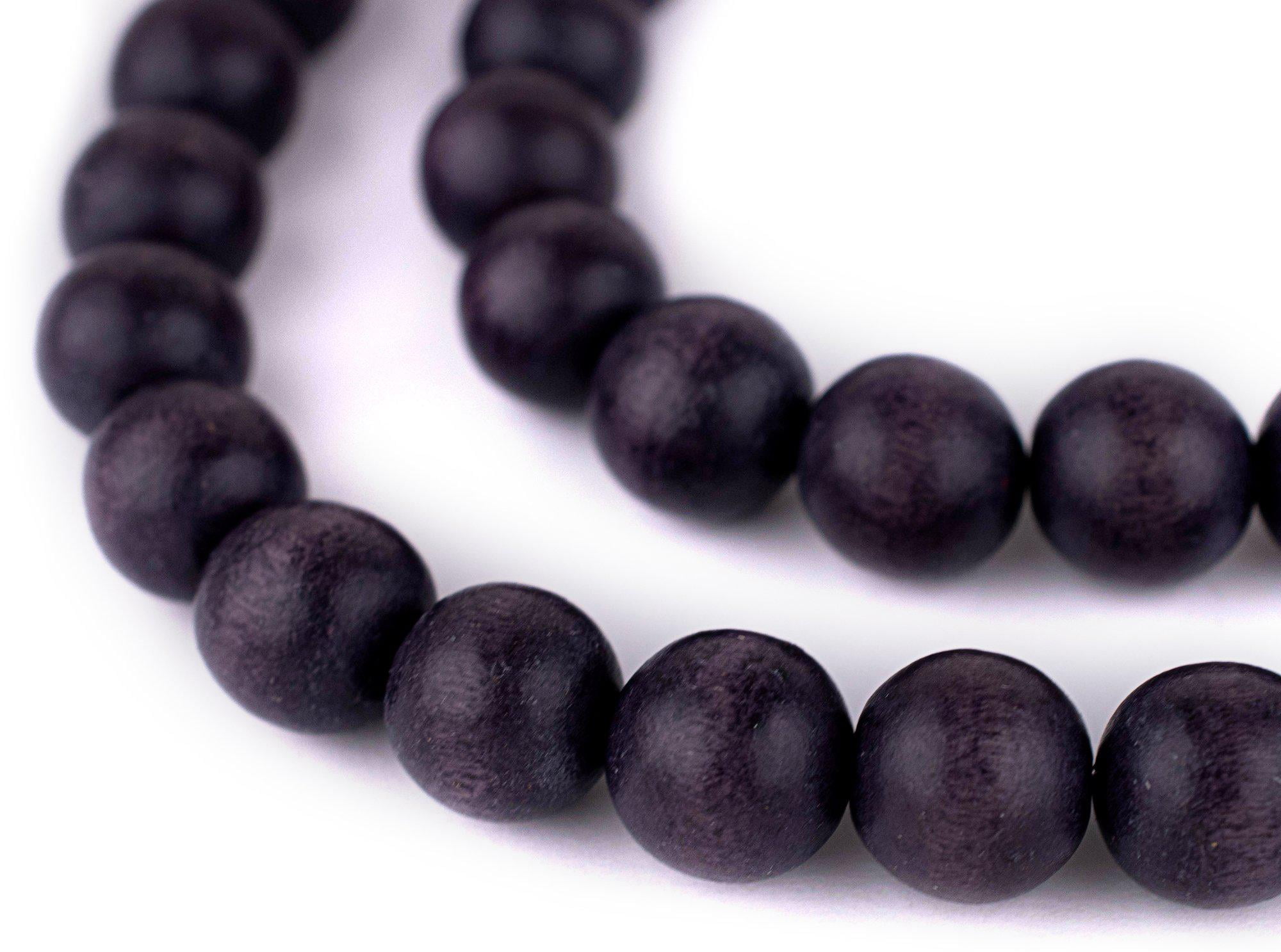 The Bead Chest Natural 14mm Wooden Beads in Grey - Dark for Jewelry ...