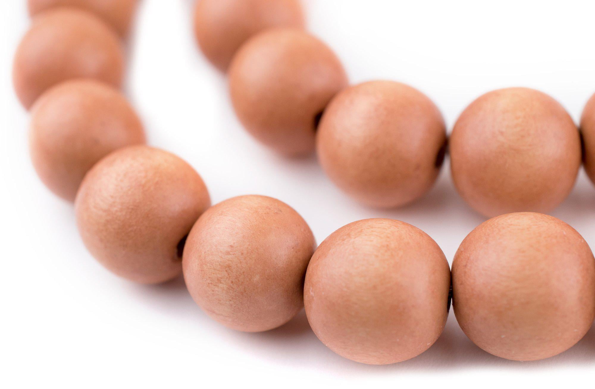 The Bead Chest Natural 16mm Wooden Beads in Orange for Jewelry Making ...