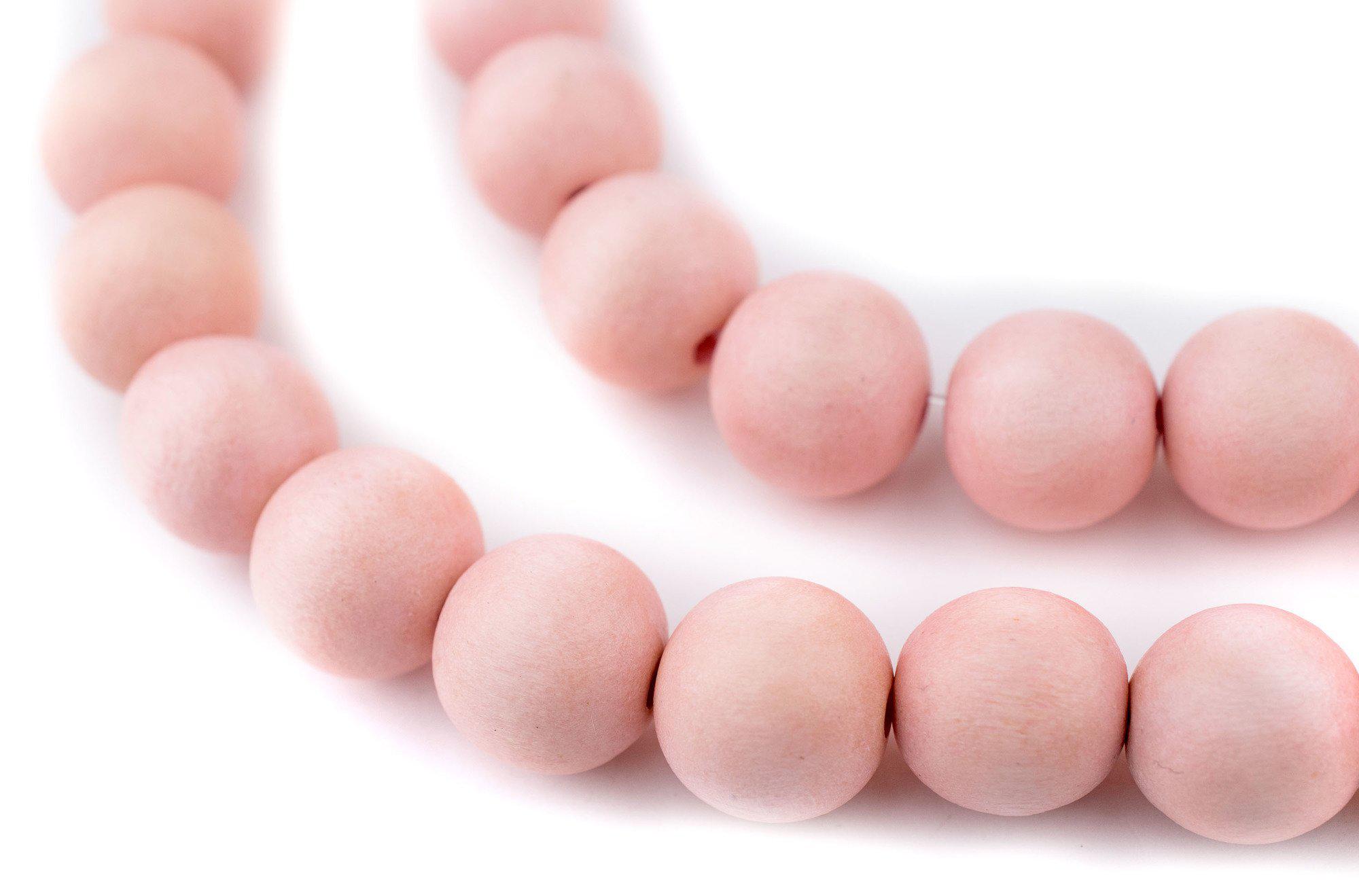 The Bead Chest Natural 16mm Wooden Beads in Pink for Jewelry Making ...