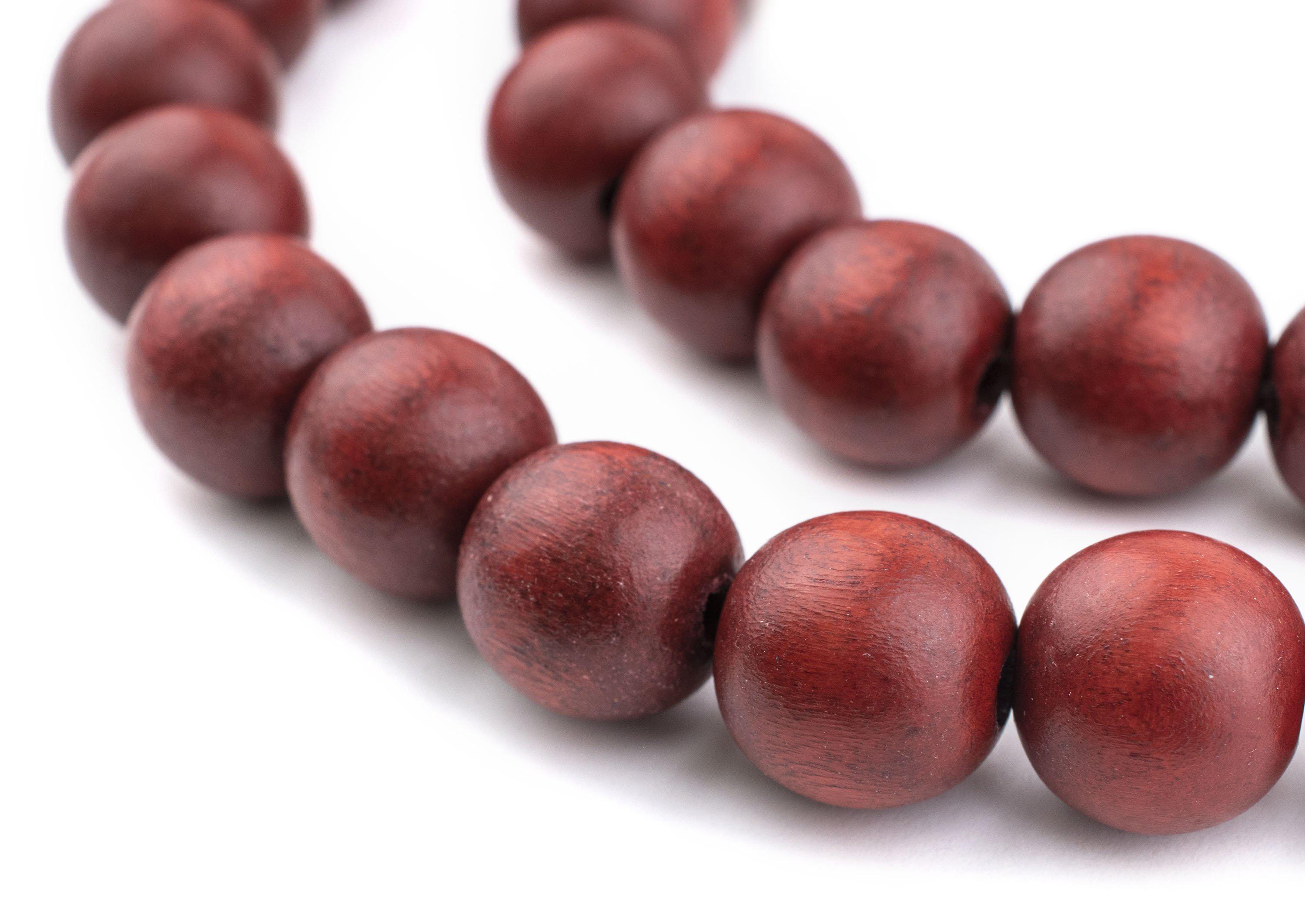 The Bead Chest Natural 16mm Wooden Beads in Red - Cherry for Jewelry ...