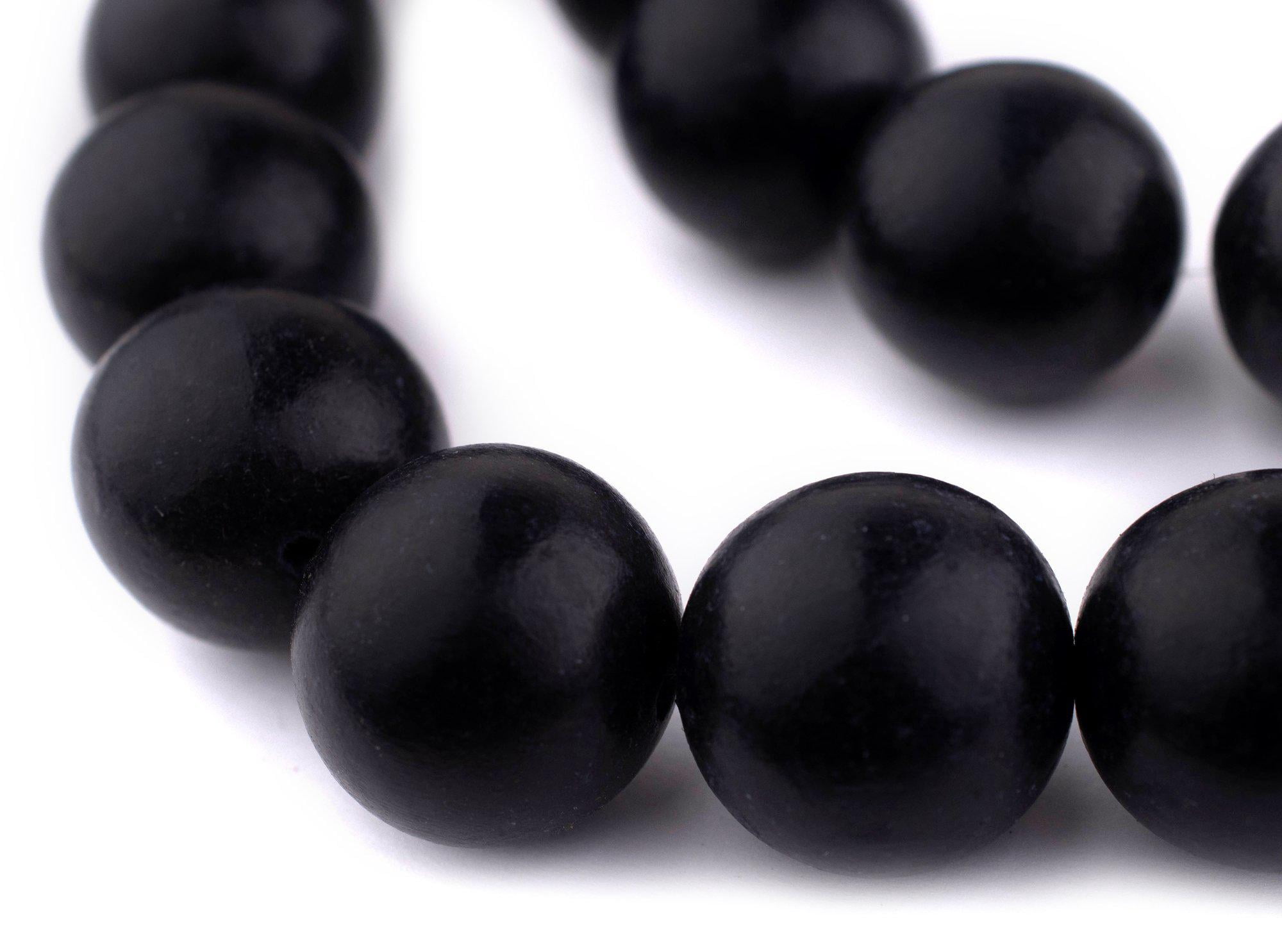 The Bead Chest Natural 24mm Wooden Beads in Black for Jewelry Making ...