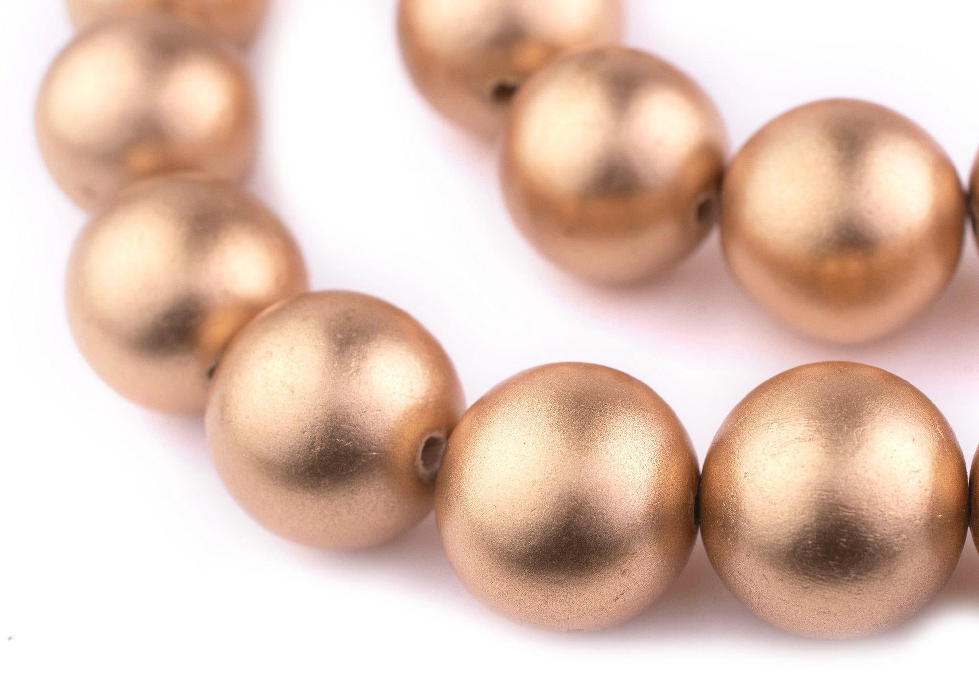 The Bead Chest Natural 24mm Wooden Beads in Gold for Jewelry Making ...