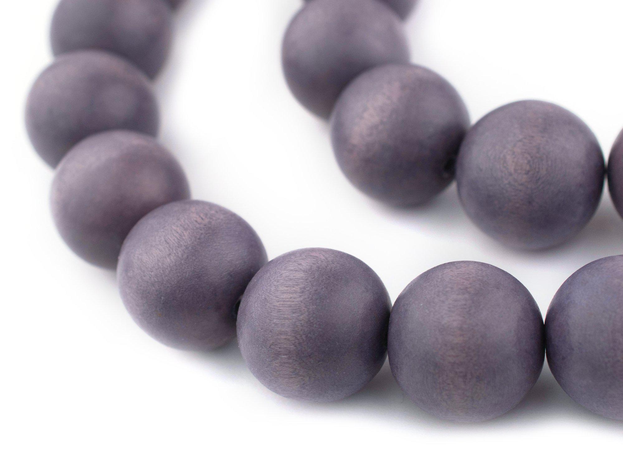 The Bead Chest Natural 24mm Wooden Beads in Grey for Jewelry Making ...