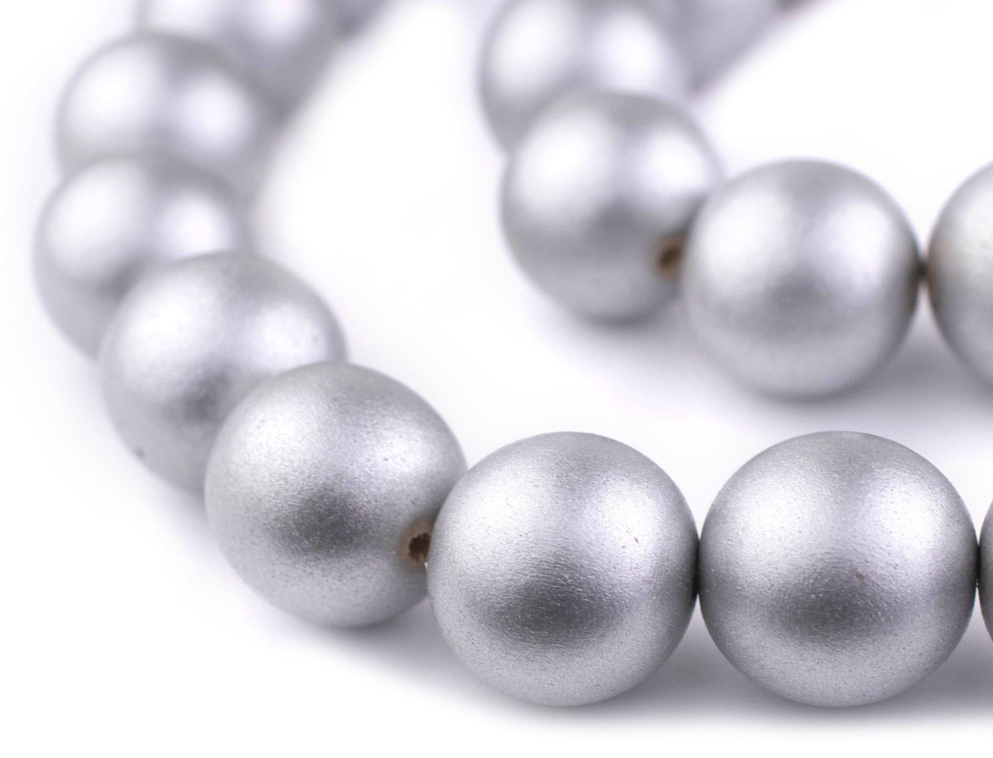 The Bead Chest Natural 24mm Wooden Beads in Silver for Jewelry Making ...