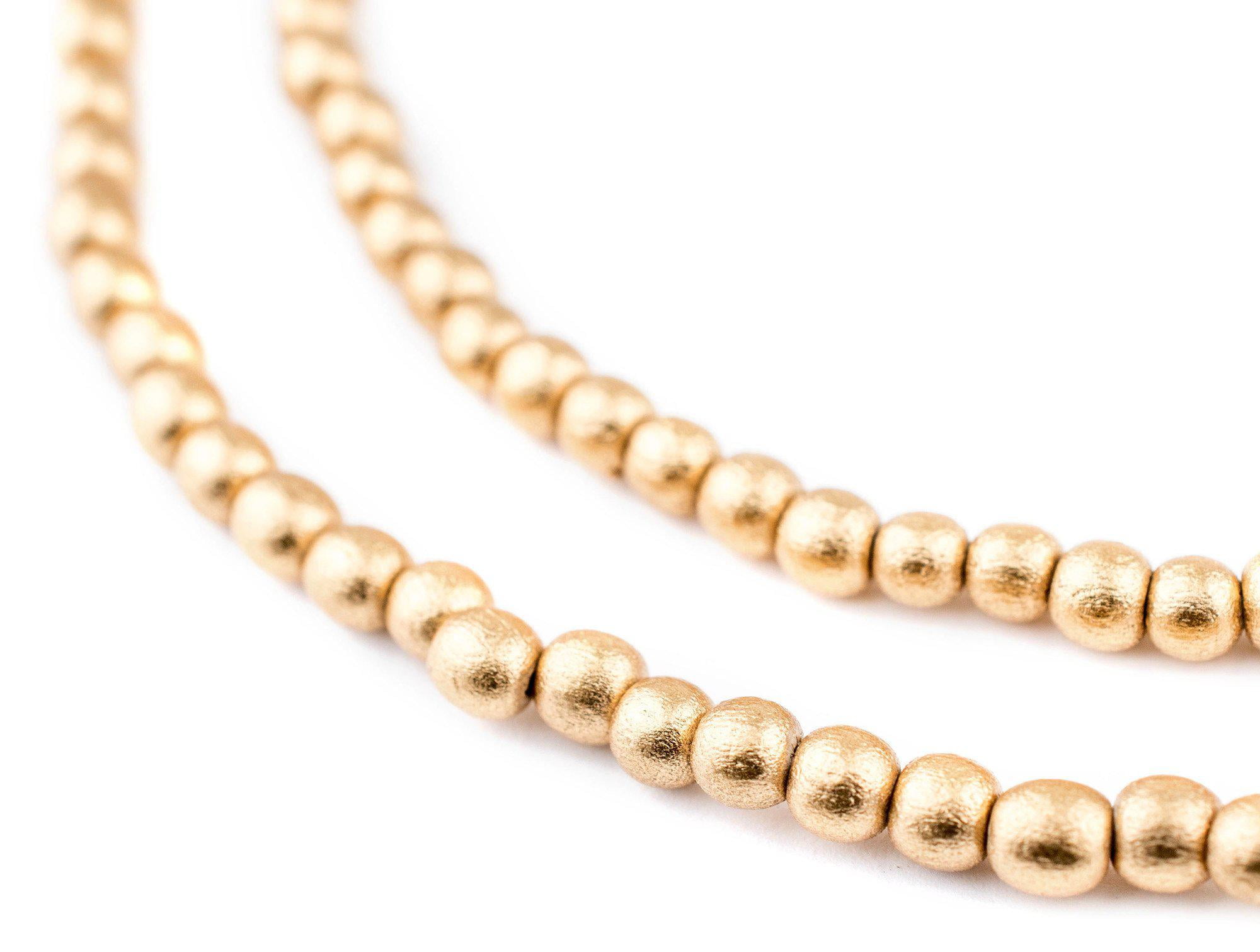 The Bead Chest Natural 5mm Wooden Beads in Gold for Jewelry Making ...