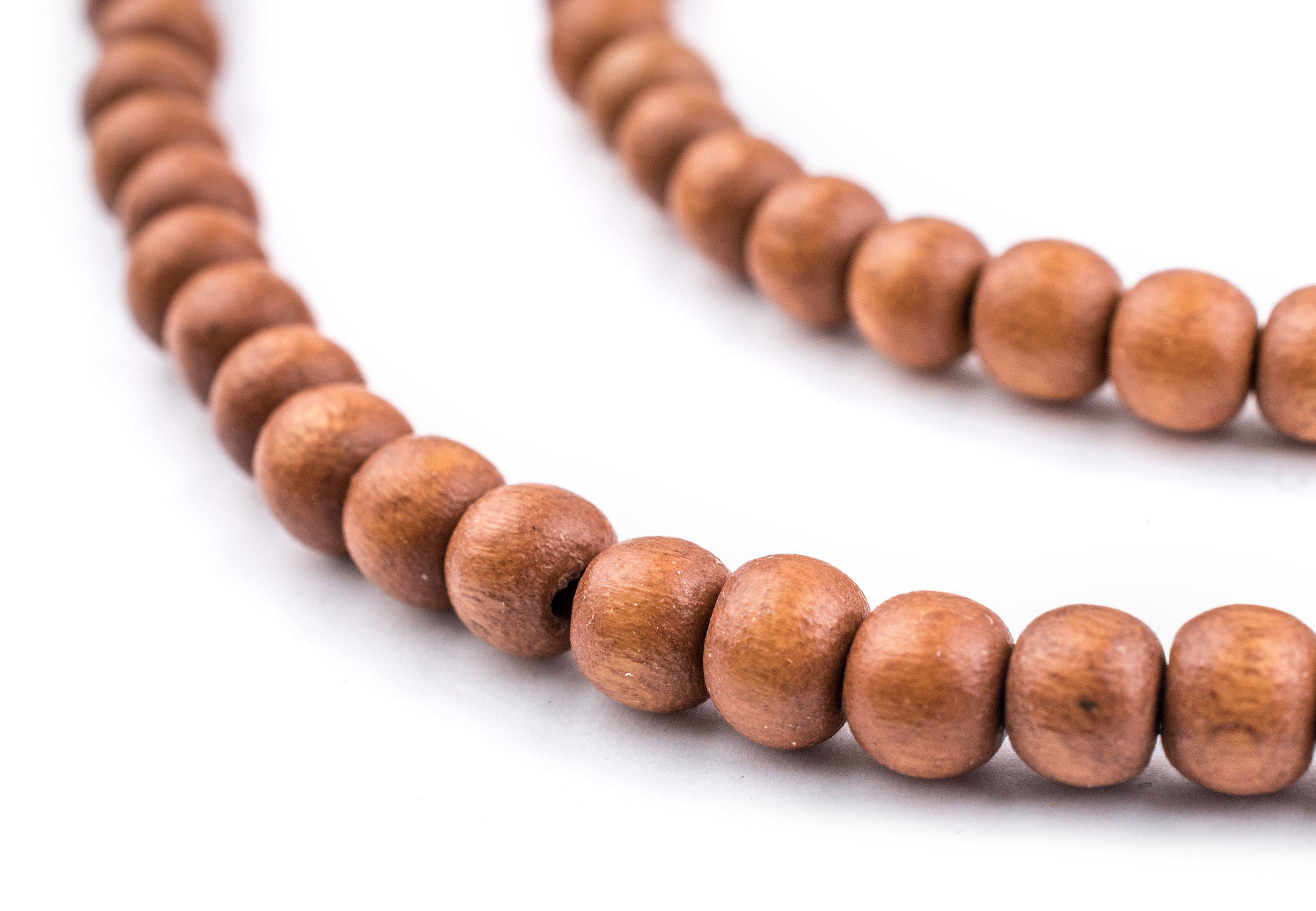 The Bead Chest Natural 6mm Wooden Beads in Brown - Light for Jewelry ...