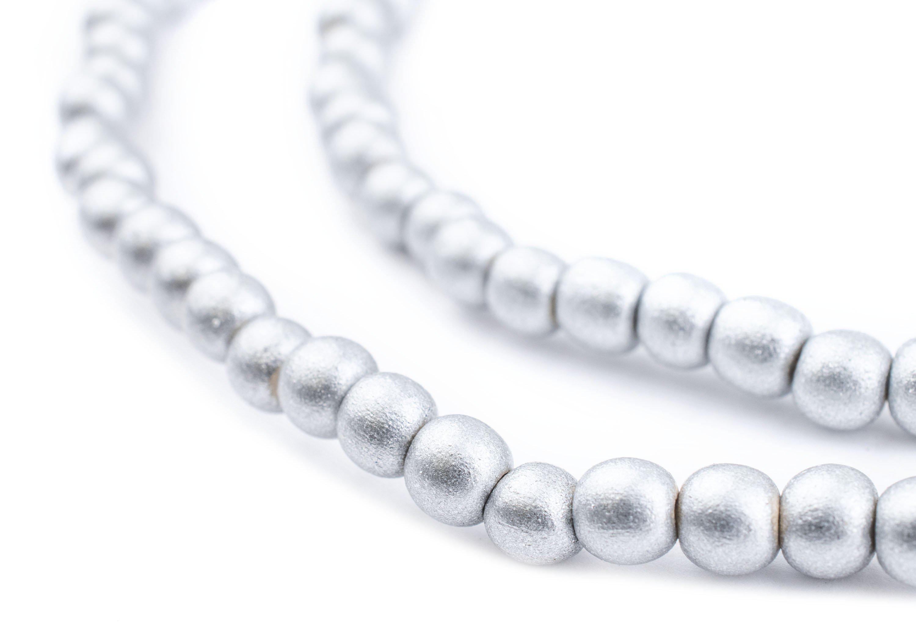 The Bead Chest Natural 6mm Wooden Beads in Silver for Jewelry Making ...