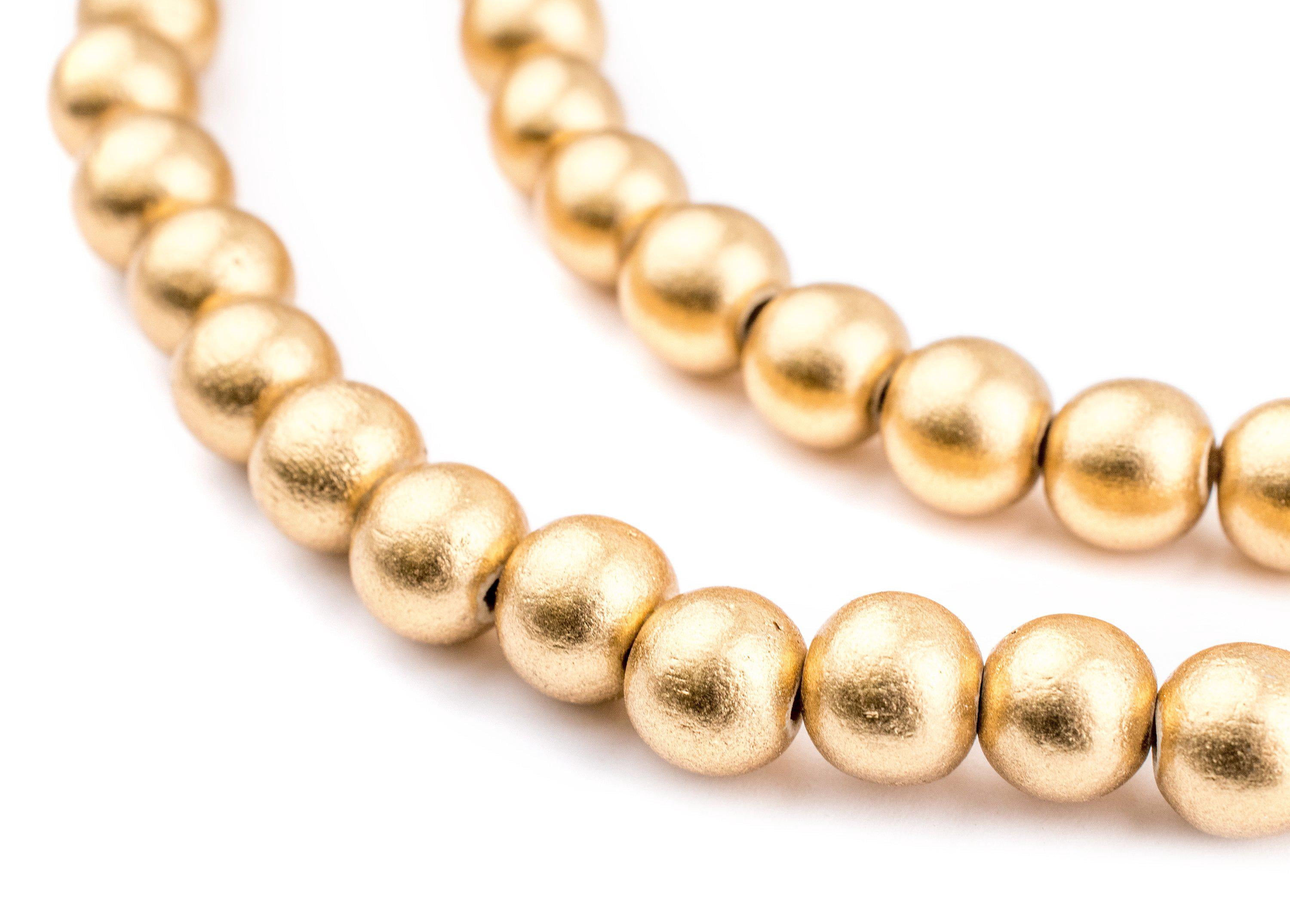 The Bead Chest Natural 8mm Wooden Beads in Gold for Jewelry Making ...